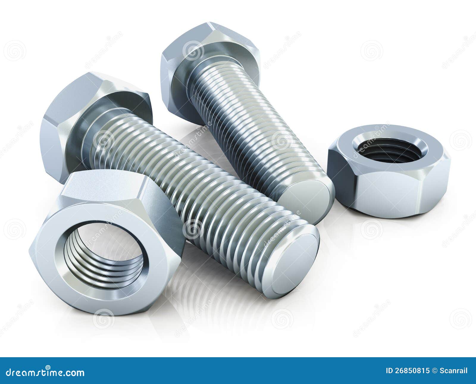 Schrauben und Muttern stock abbildung. Illustration von gruppe - 26850815