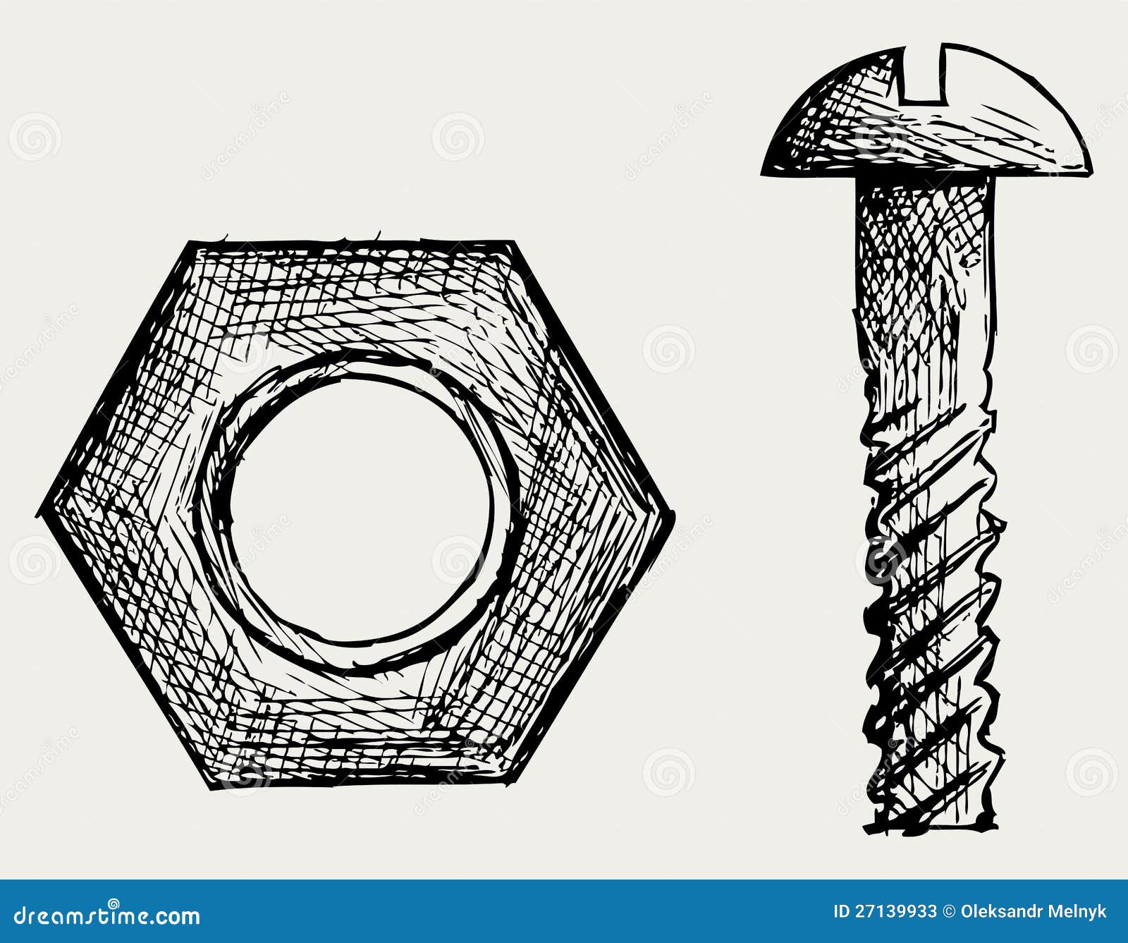 Schraubenskizze vektor abbildung. Illustration von kunst - 27139933