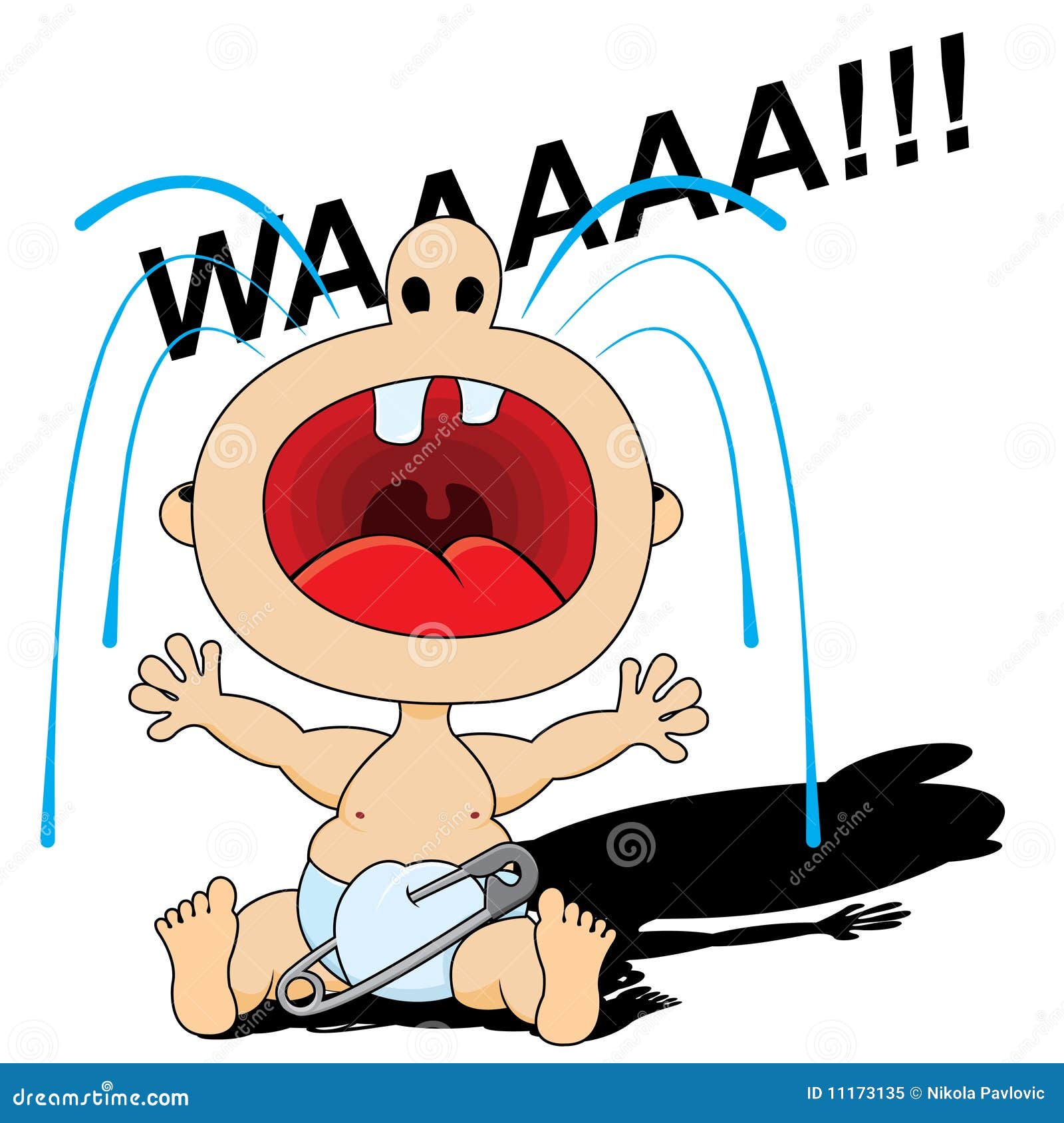 Schreeuwende baby vector illustratie. Illustration of onschuld - 11173135