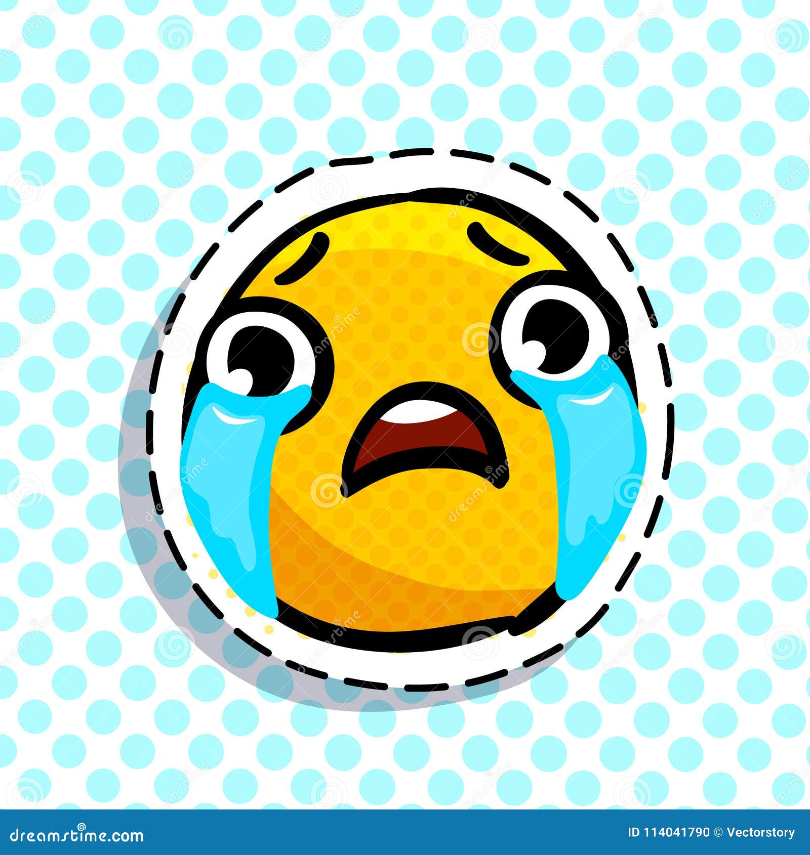 Schreeuwende Droevige Emoticon Vector Illustratie - Illustration of ...