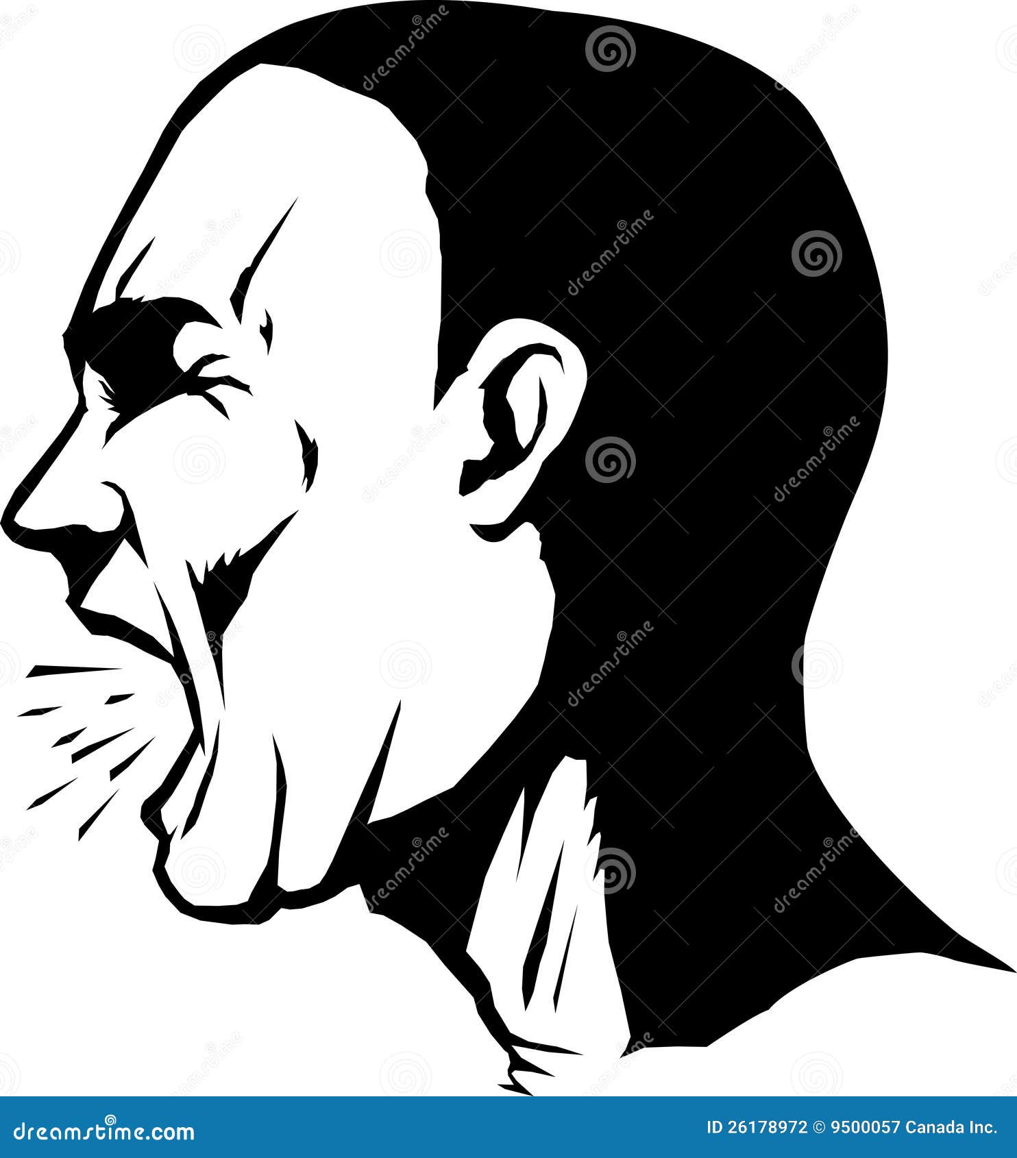 Schreeuwende Persoon Tekening Retro Noodlijdende Sticker Van Een