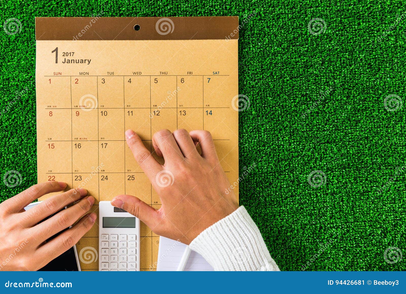 Schreiben Sie Einen Zeitplan Zum Kalender Stockbild - Bild von rüber ...