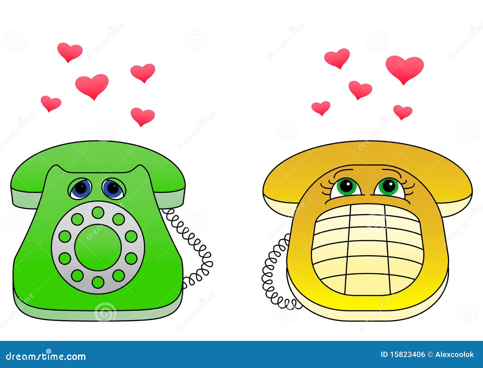 Schreibtisch Telefon-verliebt Vektor Abbildung - Illustration von ...