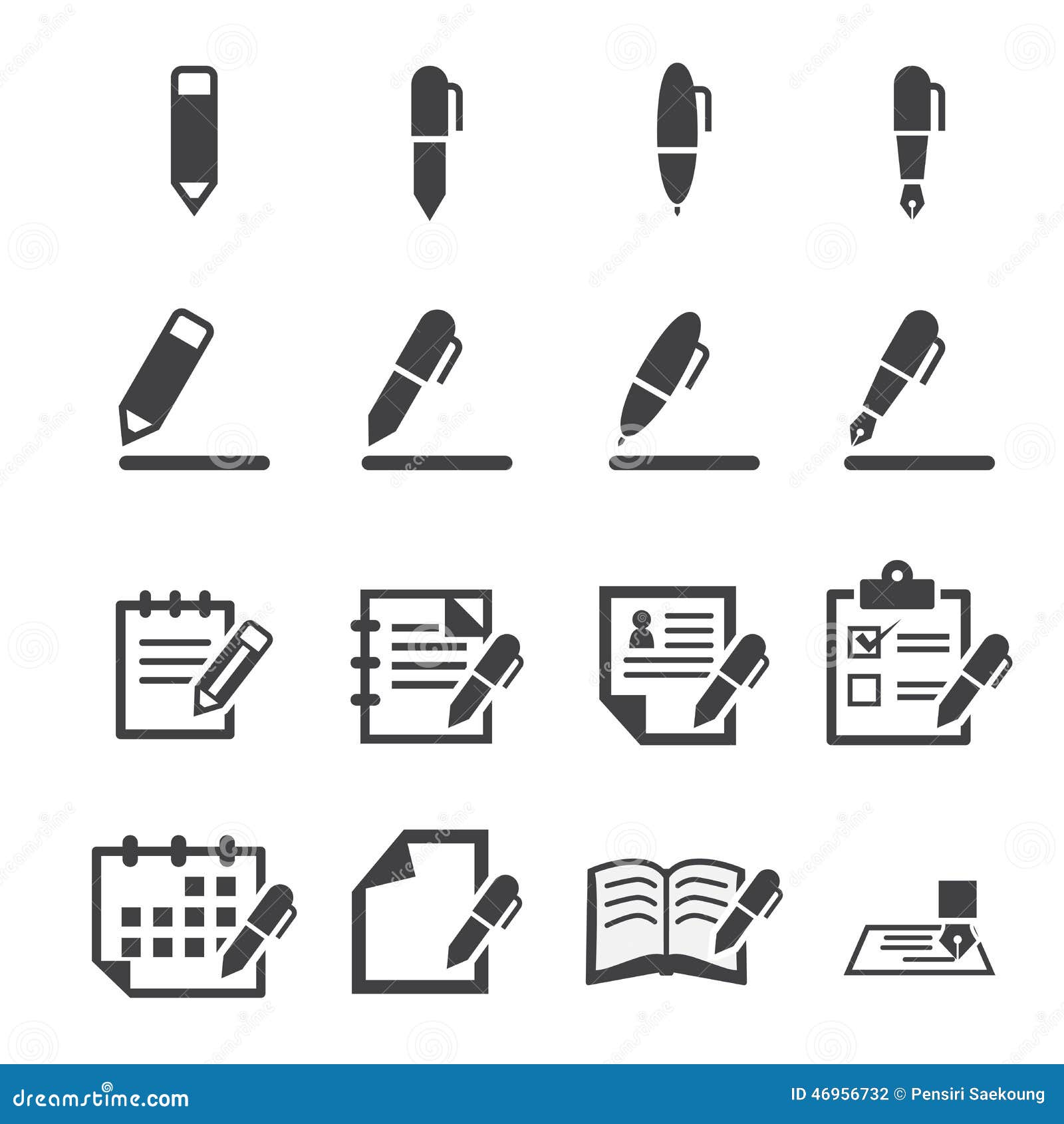 Schrijvend pictogram vector illustratie. Illustration of memorandum ...