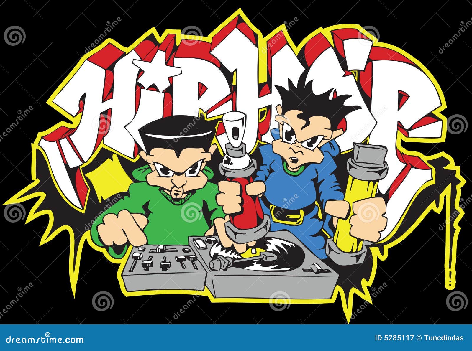 Schrijver Van De Hop De Deejay Graffiti Van De Heup Vector Illustratie ...