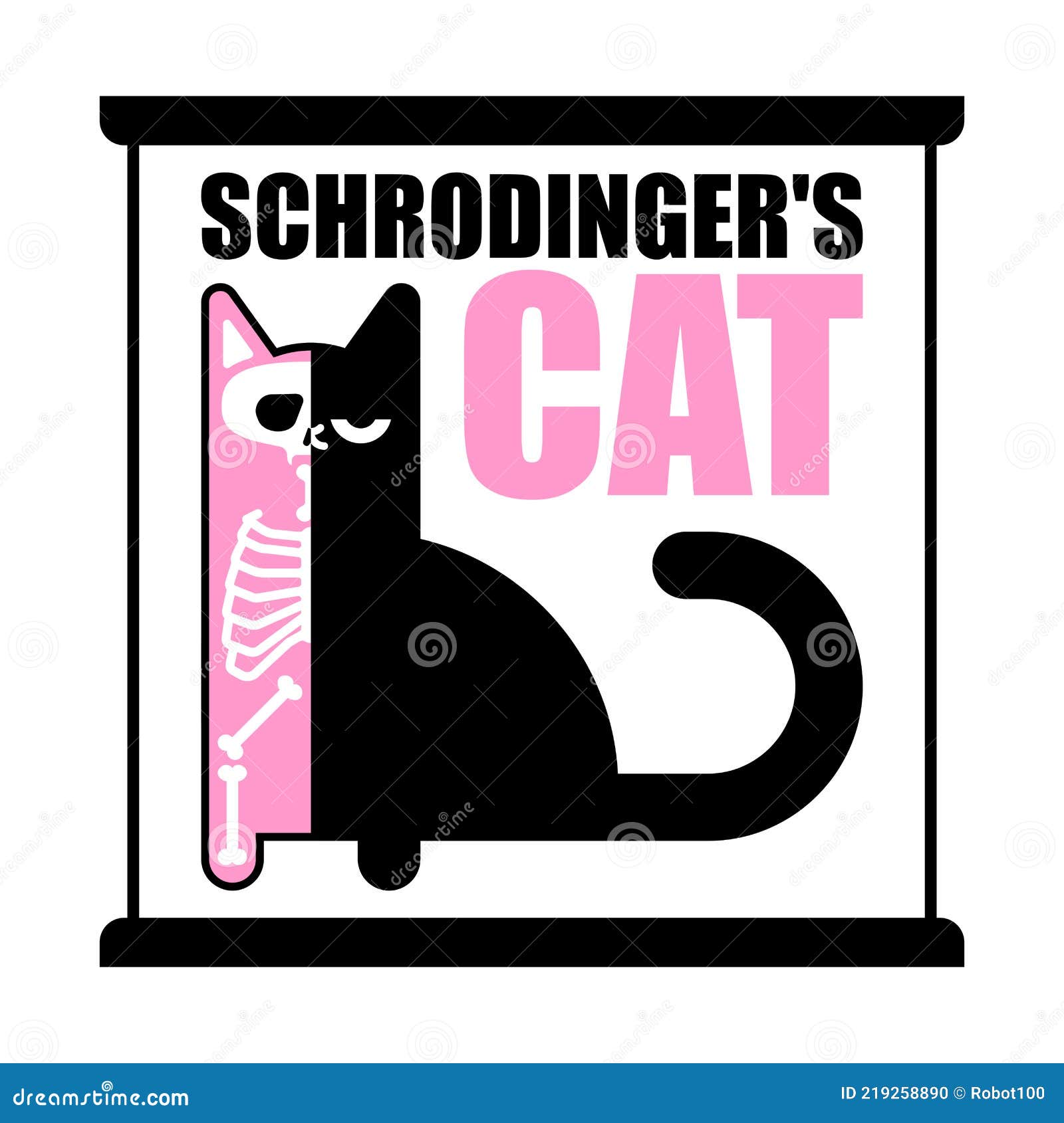 Schrodinger`s Cat. Half Alive Half Dead Pet Stock Vector - Illustration ...