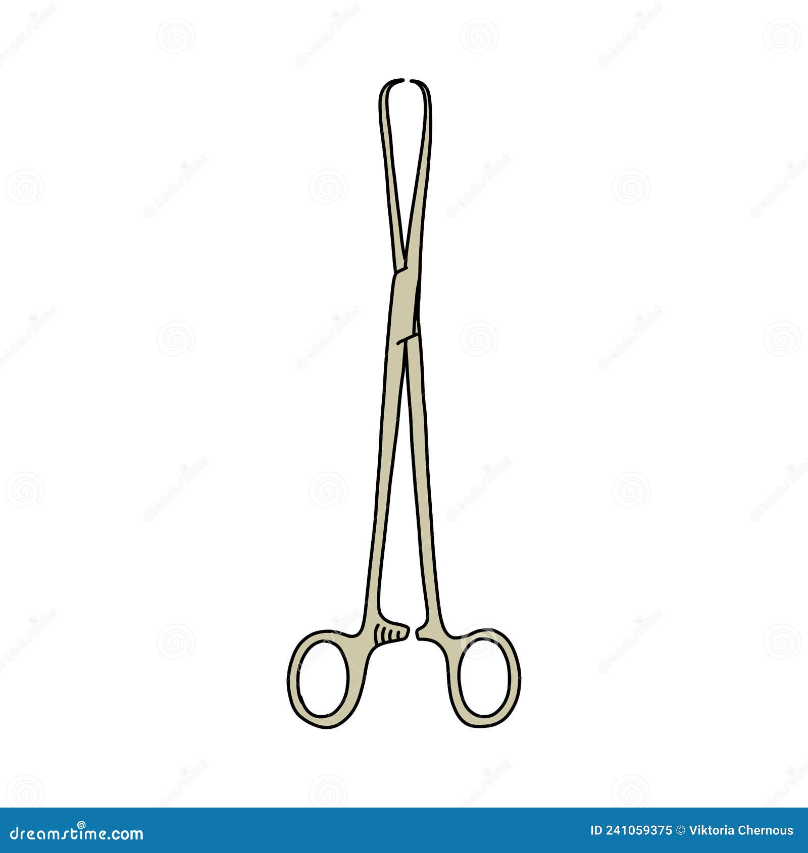 Schroeder Tenaculum Forceps Doodle Icon, Vector Color Line Illustration ...