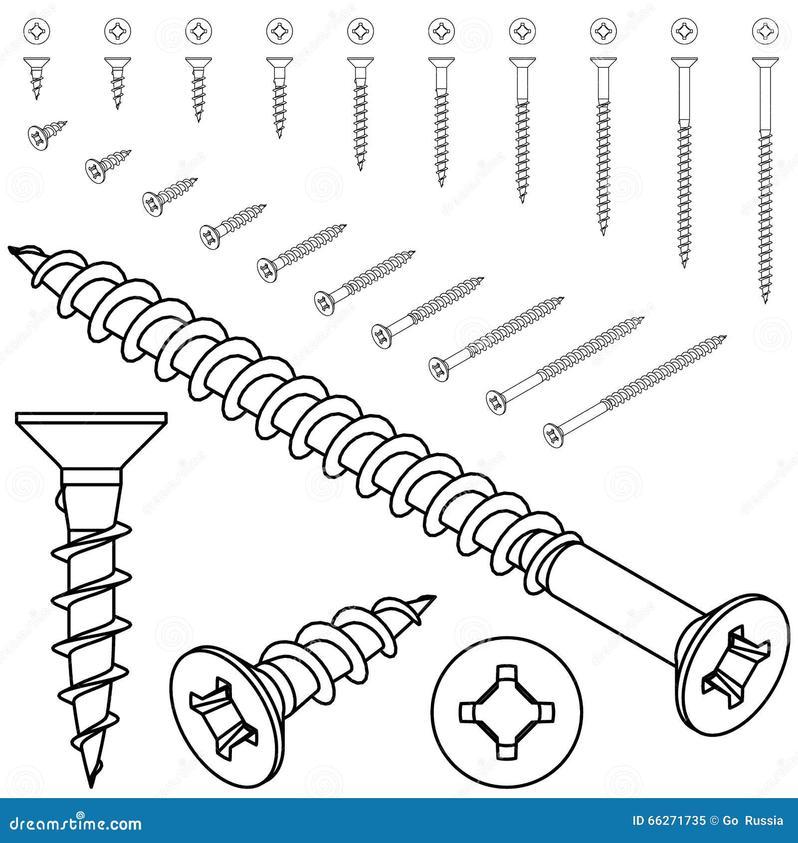 Schroef Vastgestelde Isometrische Tekening Vector Illustratie ...