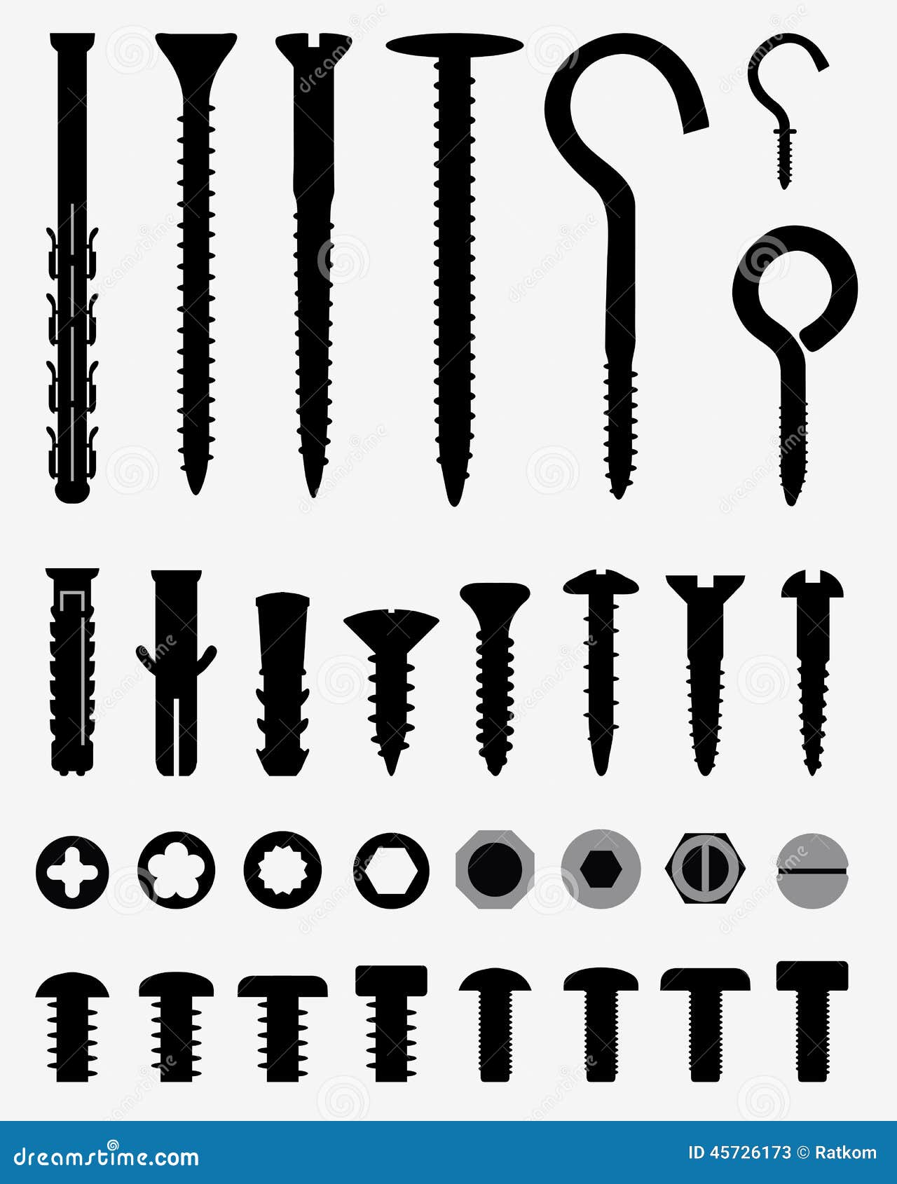 Schroeven vector illustratie. Illustration of stoppen - 45726173
