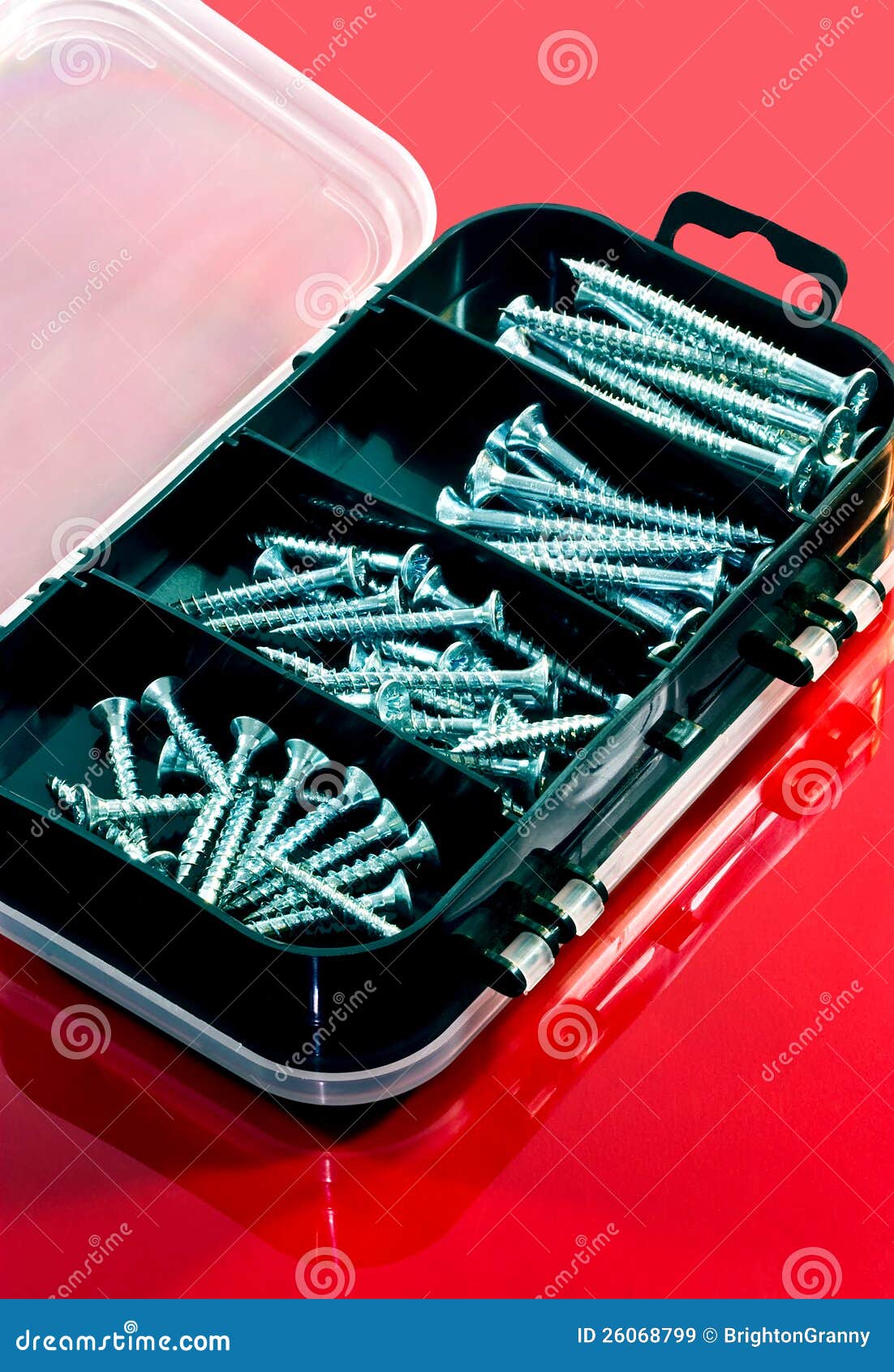 Schroeven in doos stock afbeelding. Image of hulpmiddel - 26068799