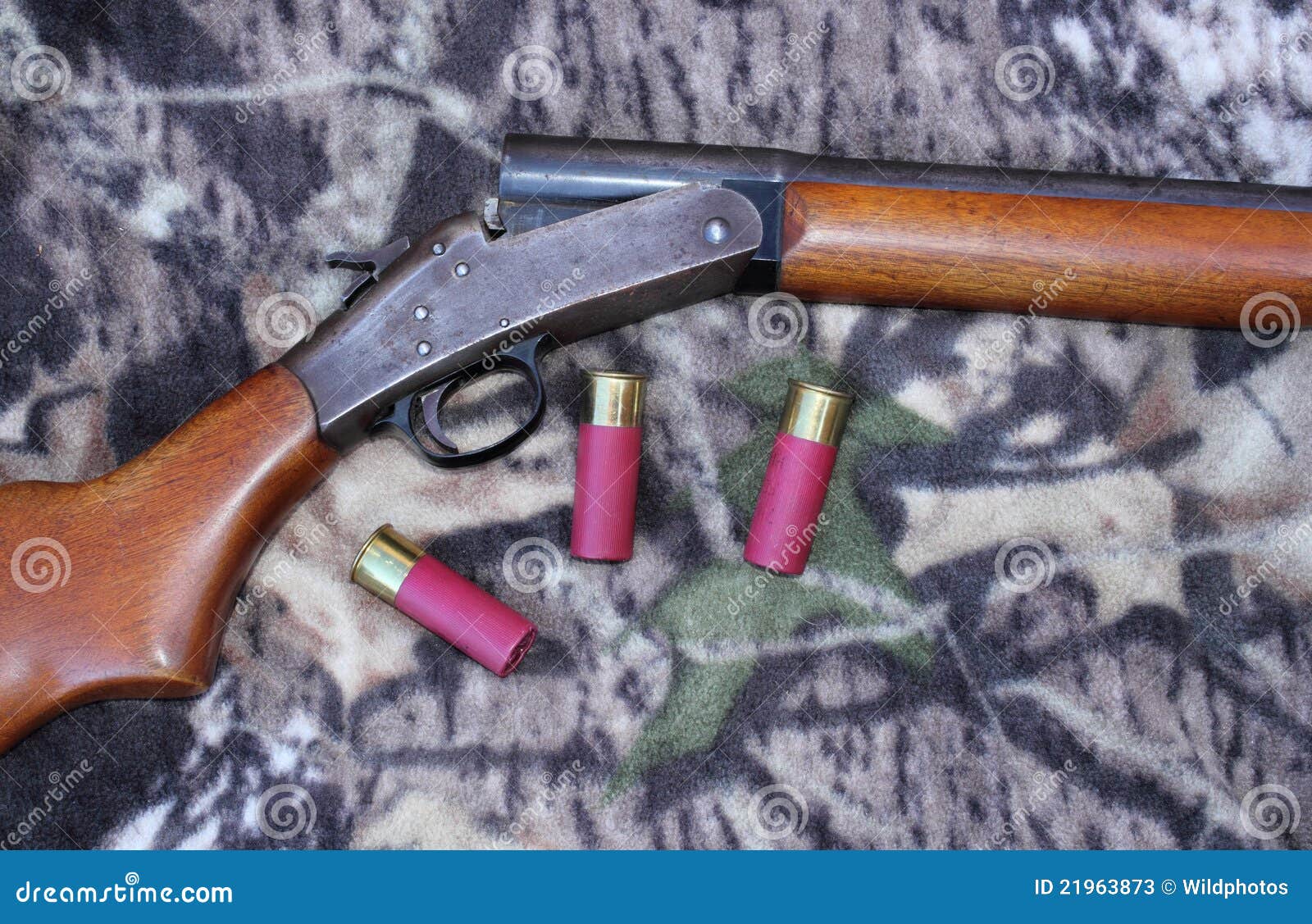 Schrotflinte und Shells stockbild. Bild von eintragfaden - 21963873