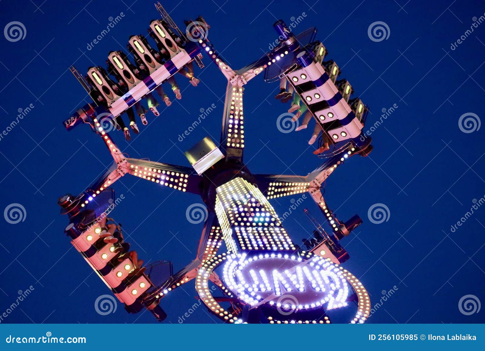 Rotating Carousel In Fun Park Editorial Photo | CartoonDealer.com #46732499