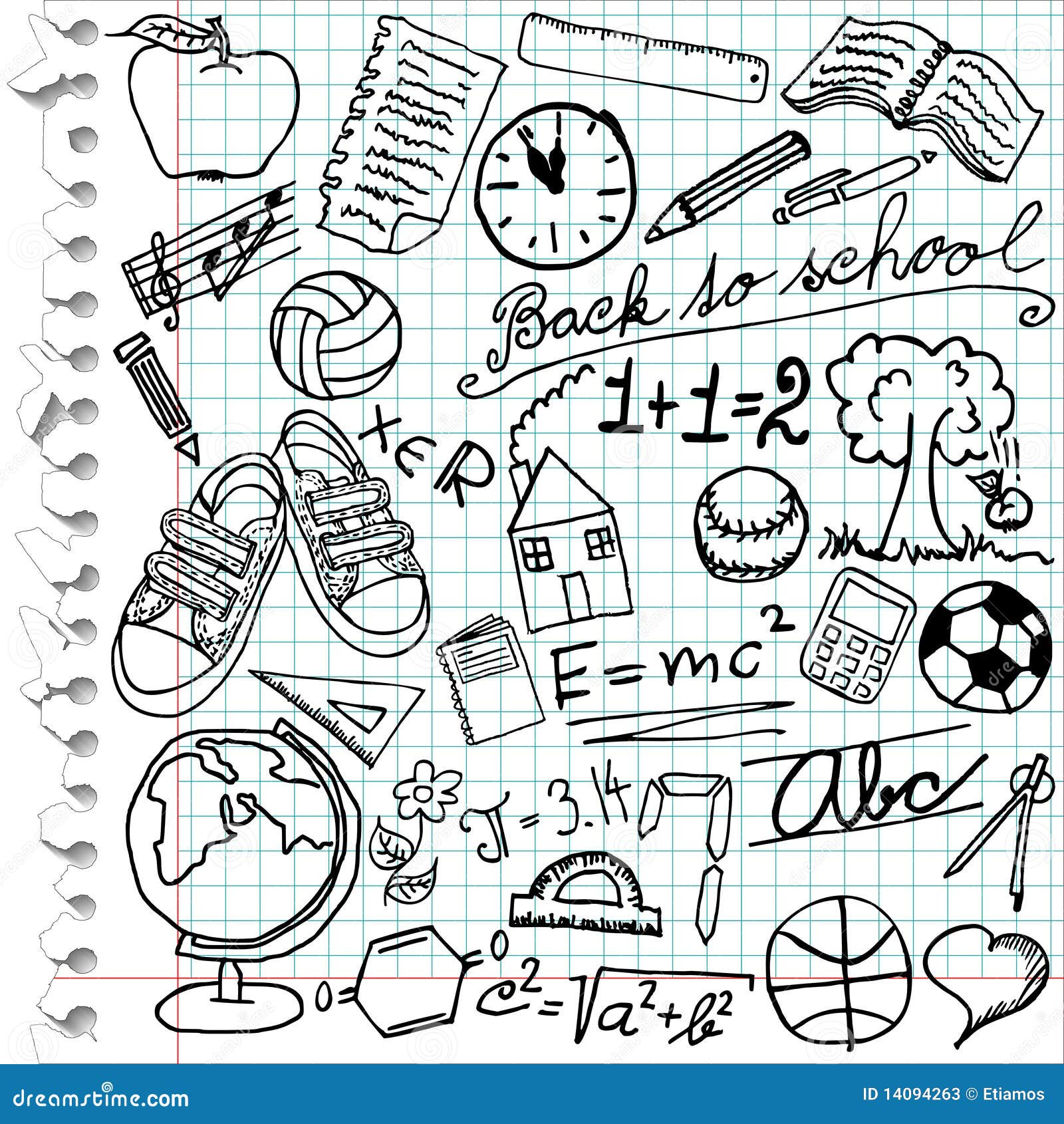 Schulesymbole vektor abbildung. Illustration von zahl - 14094263