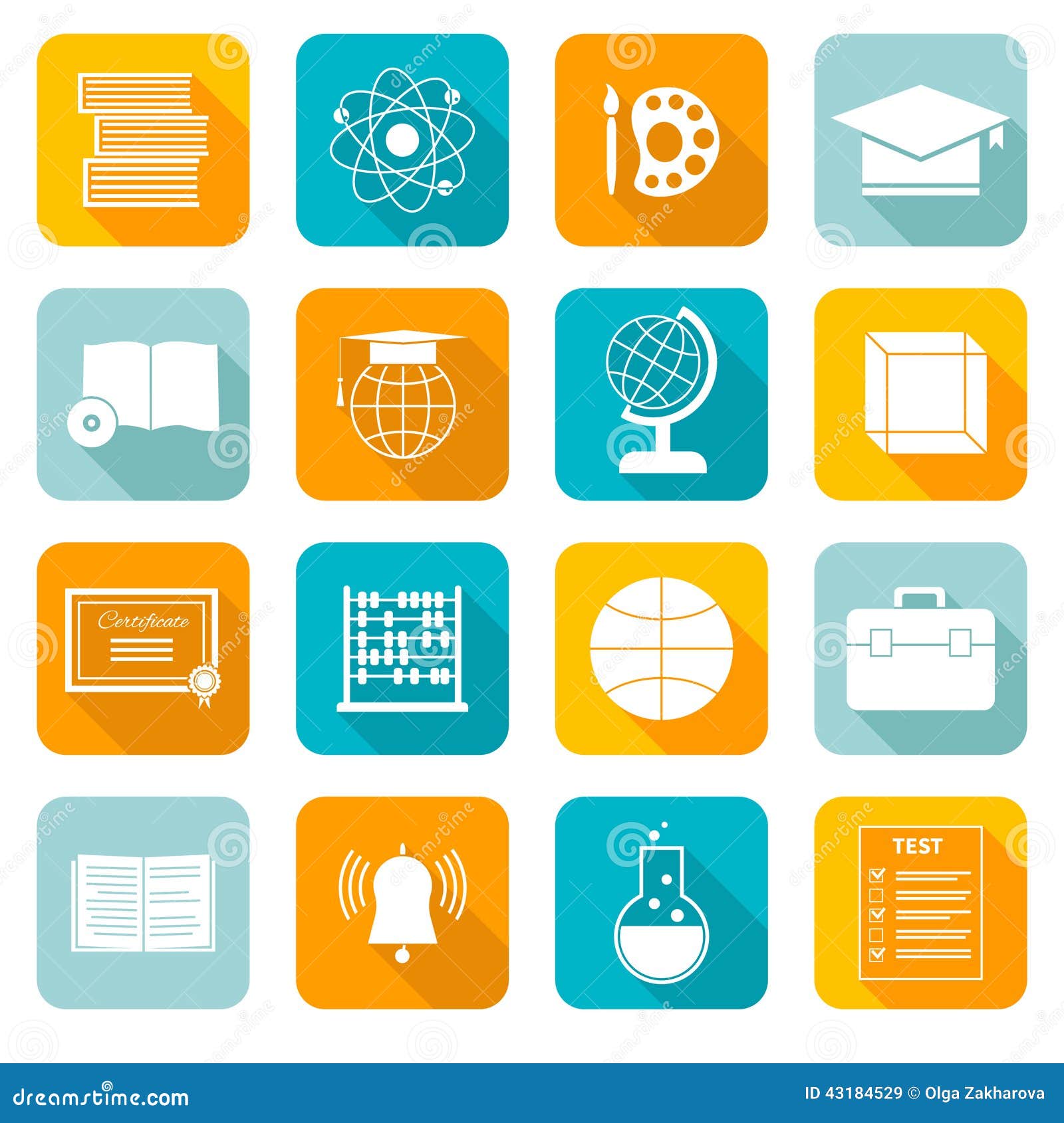 Schulfach-Ikonen stock abbildung. Illustration von physik - 43184529