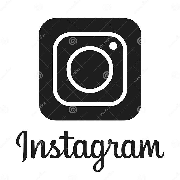 Schwarz Silhouette Des Logos Instagram Sozialen Netzes Mit Der Prägung