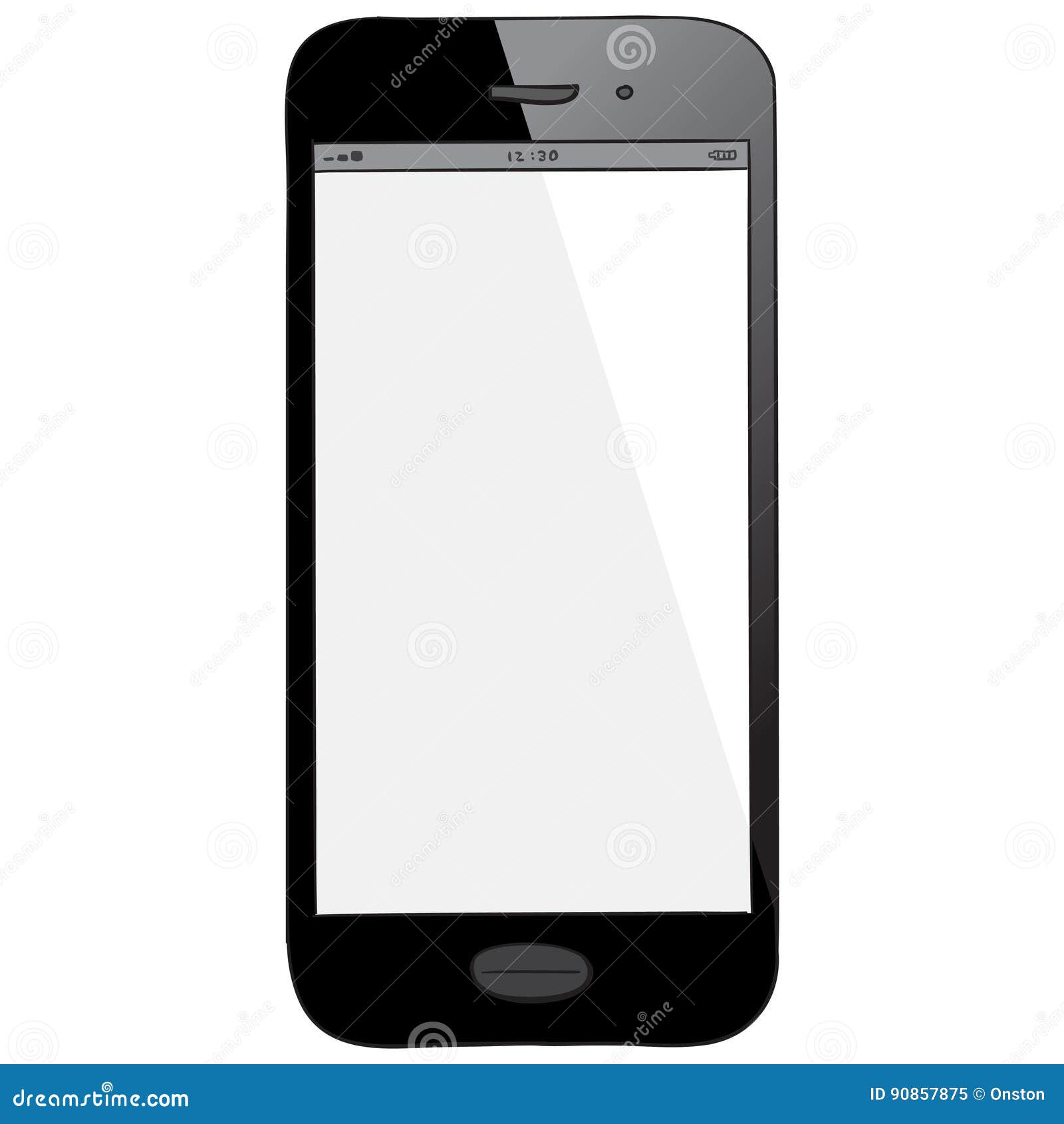 Schwarze Handy-Hand Gezeichnete Vektor-Illustration Vektor Abbildung ...