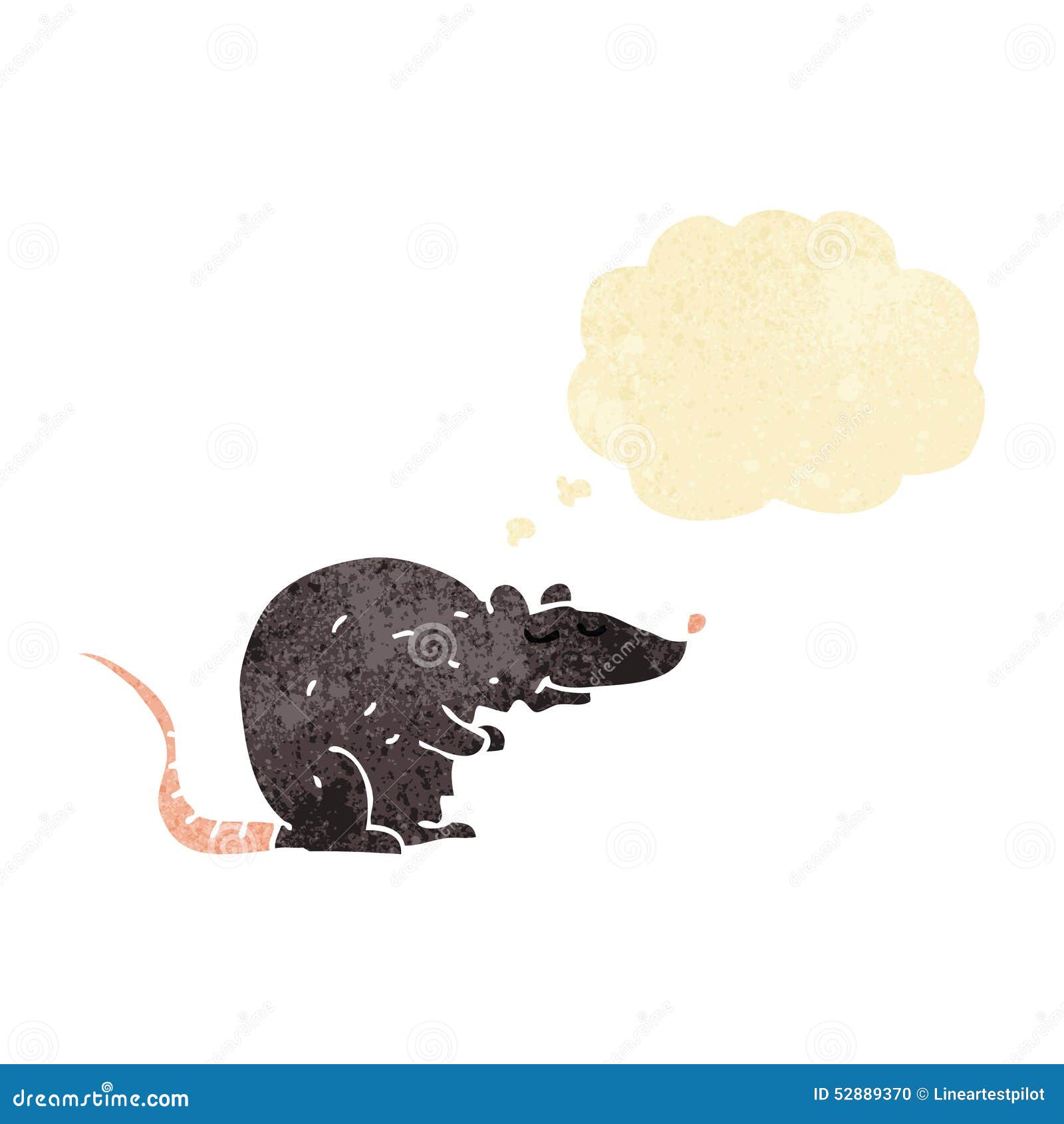 Schwarze Ratte Der Karikatur Mit Gedankenblase Stock Abbildung ...
