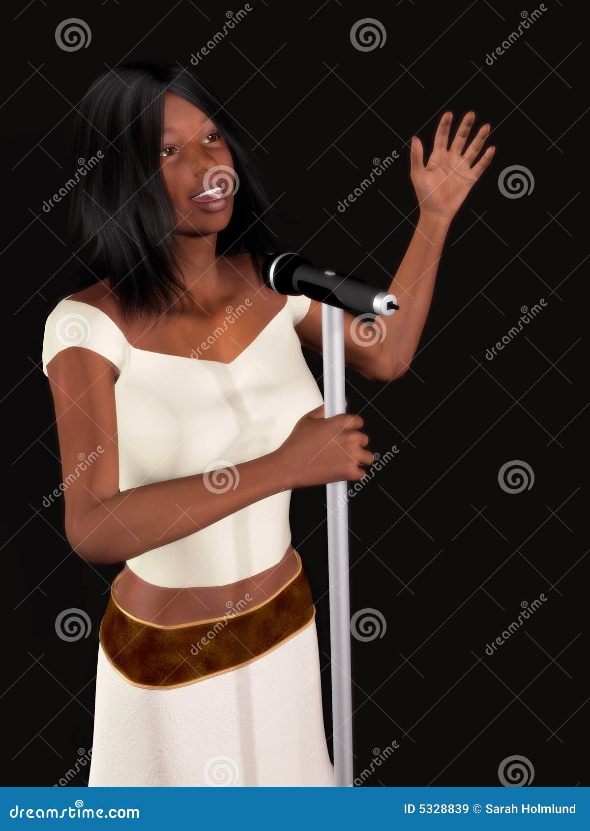 Schwarze singende Frau stock abbildung. Illustration von schwarzes ...