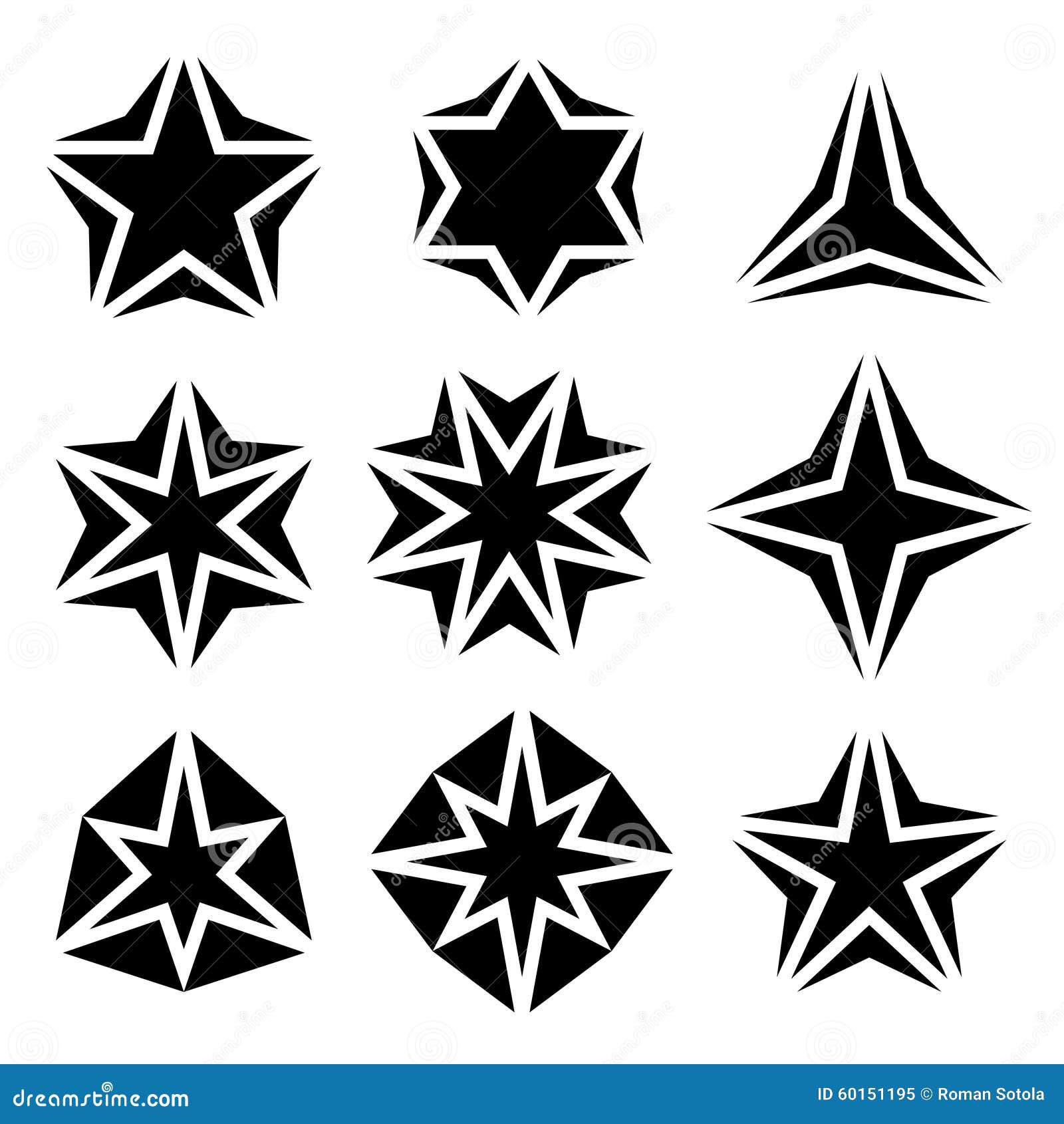 Schwarze Sternsymbole vektor abbildung. Illustration von zeichnung ...