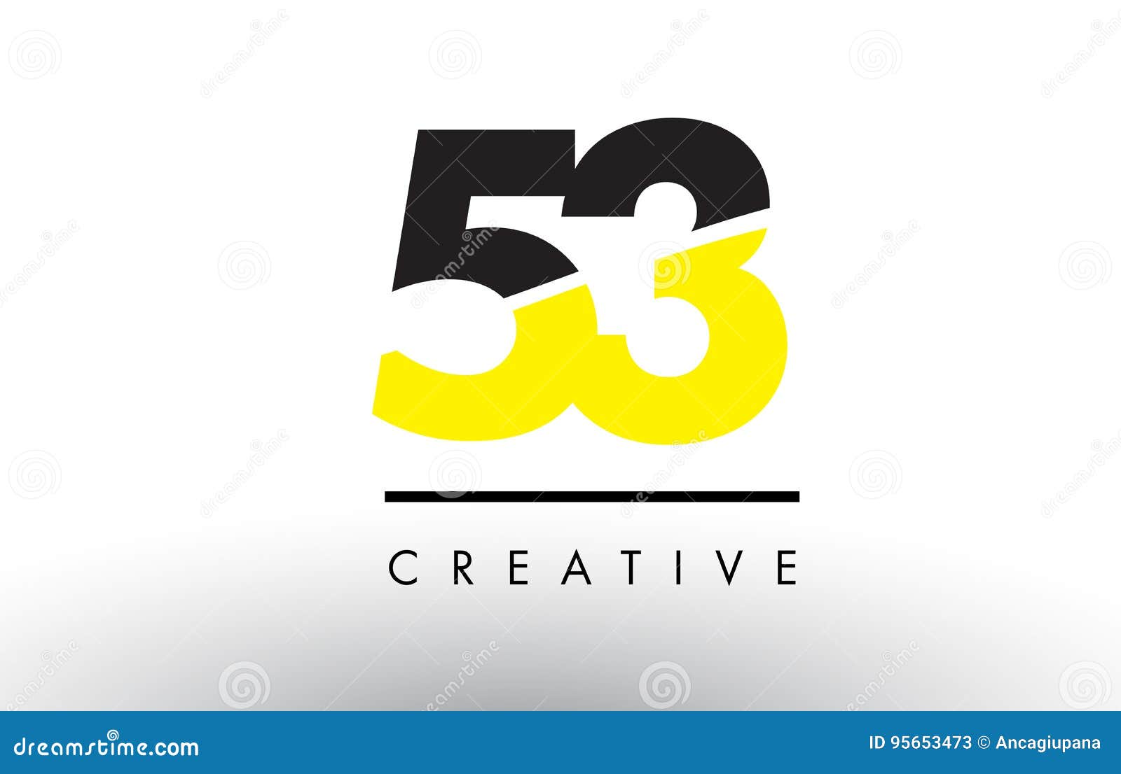 53 Schwarze Und Gelbe Zahl Logo Design Vektor Abbildung - Illustration ...