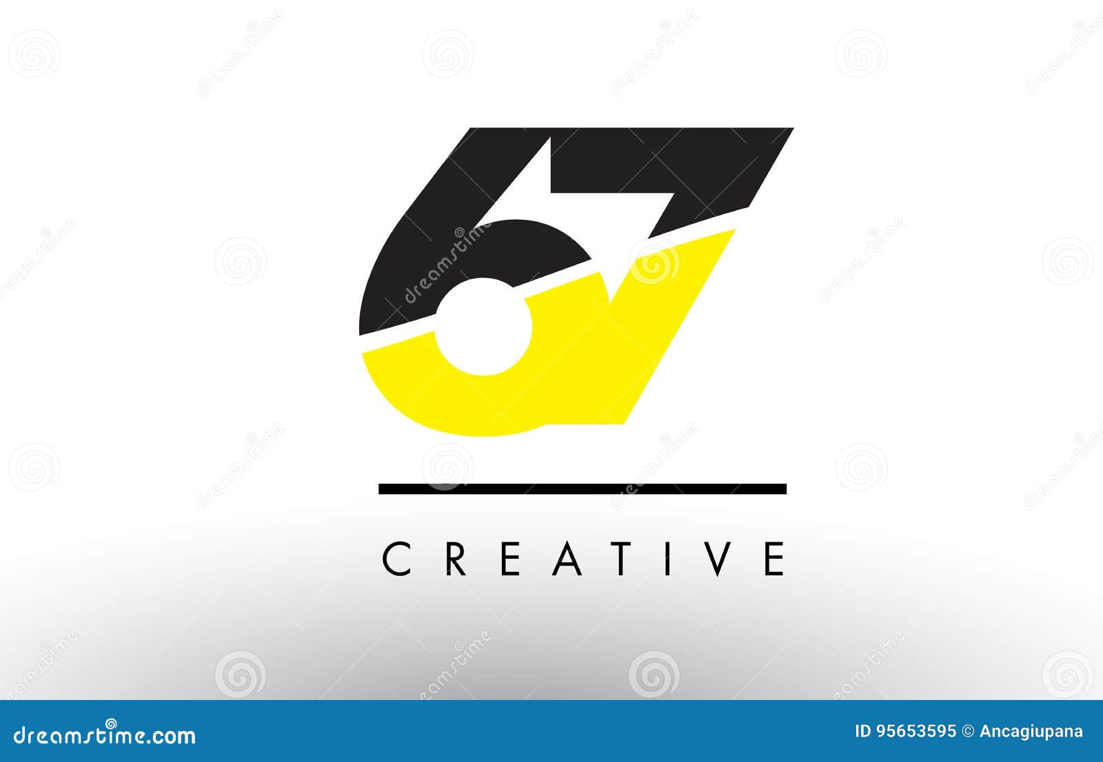 67 Schwarze Und Gelbe Zahl Logo Design Vektor Abbildung - Illustration ...