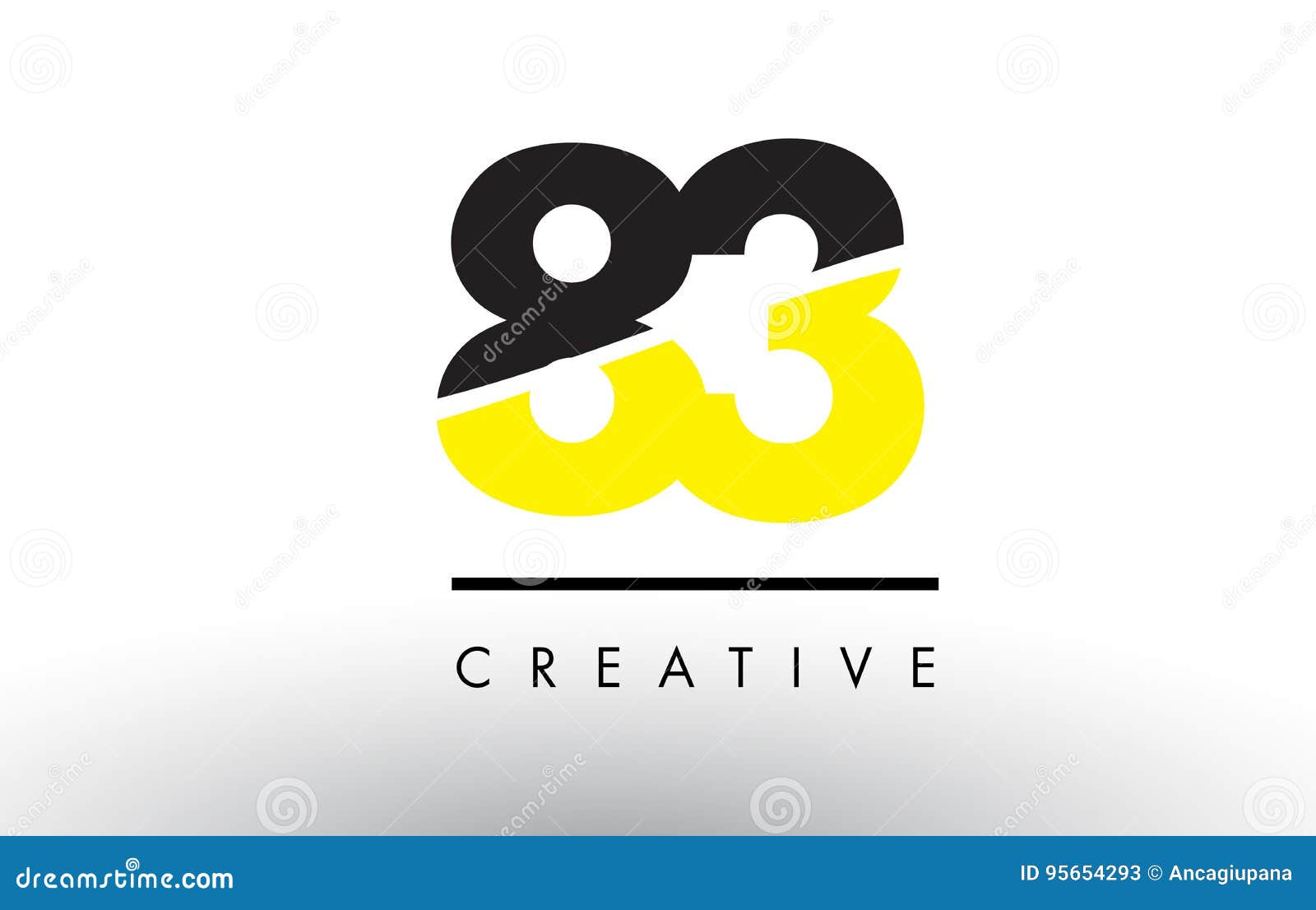 83 Schwarze Und Gelbe Zahl Logo Design Stock Abbildung - Illustration ...