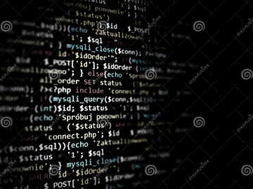 Schwarzer Hintergrund Programmieren Von PHP Auf Laptop-Bildschirm Programmcode PHP HTML CSS Der ...