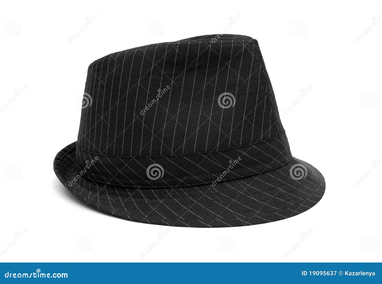 Schwarzer Hut Mit Den Weißen Streifen Getrennt Stockbild - Bild von ...