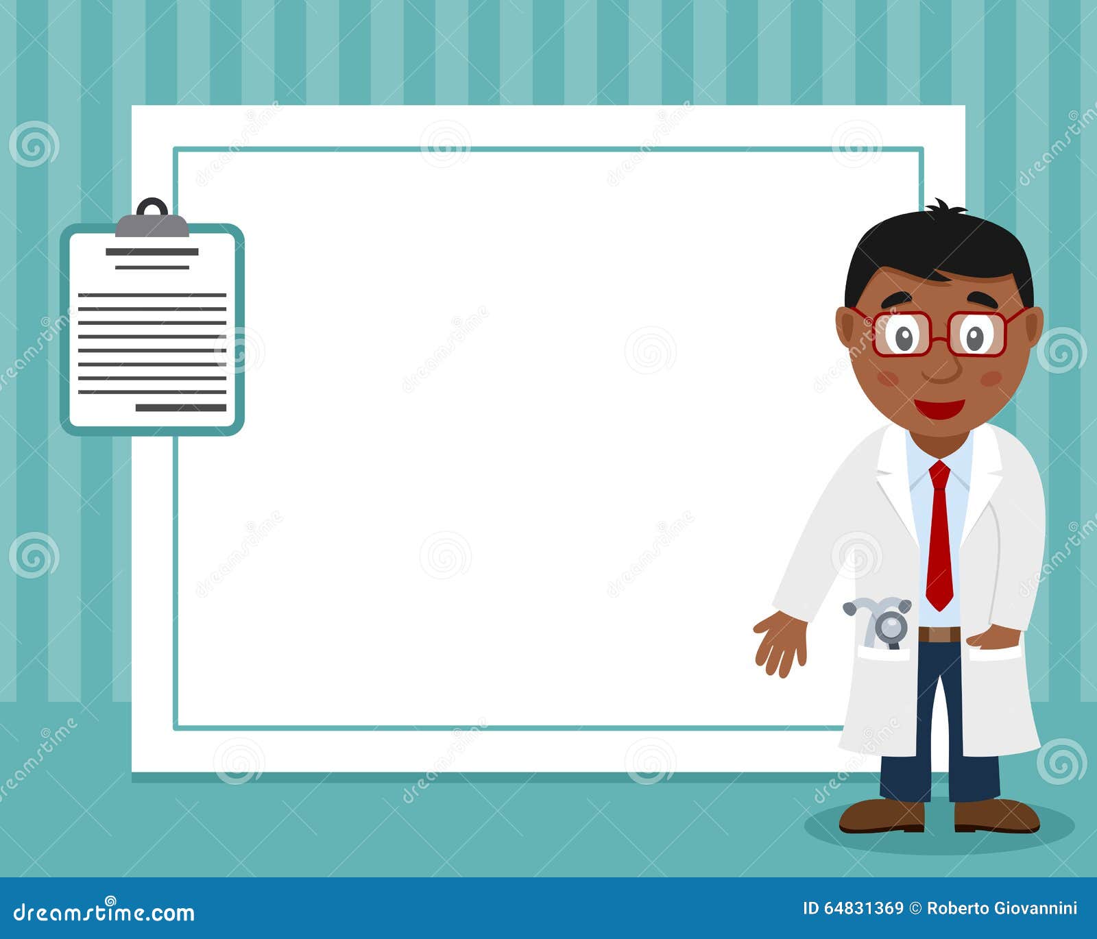 Schwarzer Männlicher Doktor Horizontal Foto Frame Vektor Abbildung ...
