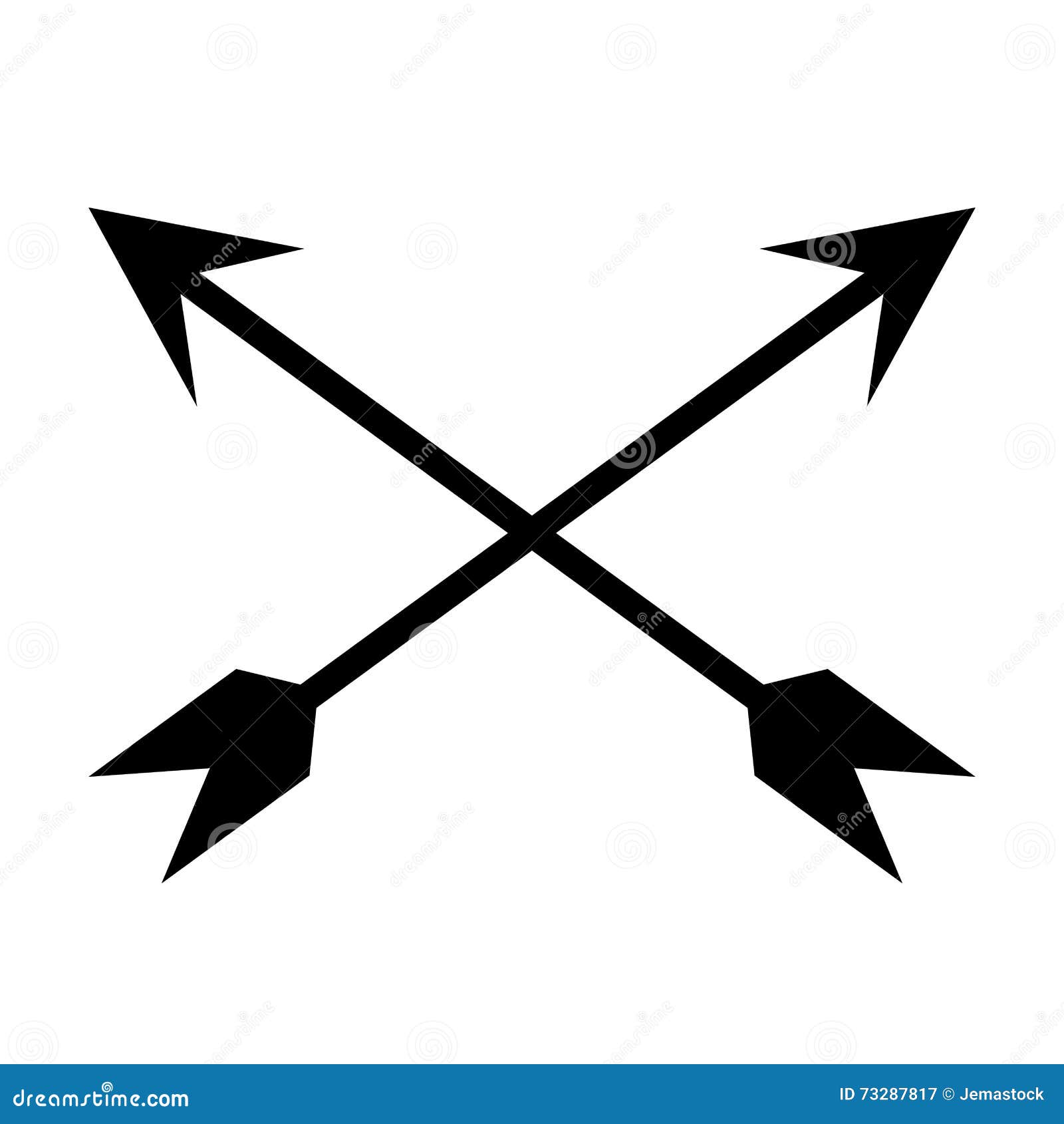 Schwarzes gekreuzte Pfeile stock abbildung. Illustration von kreuz ...
