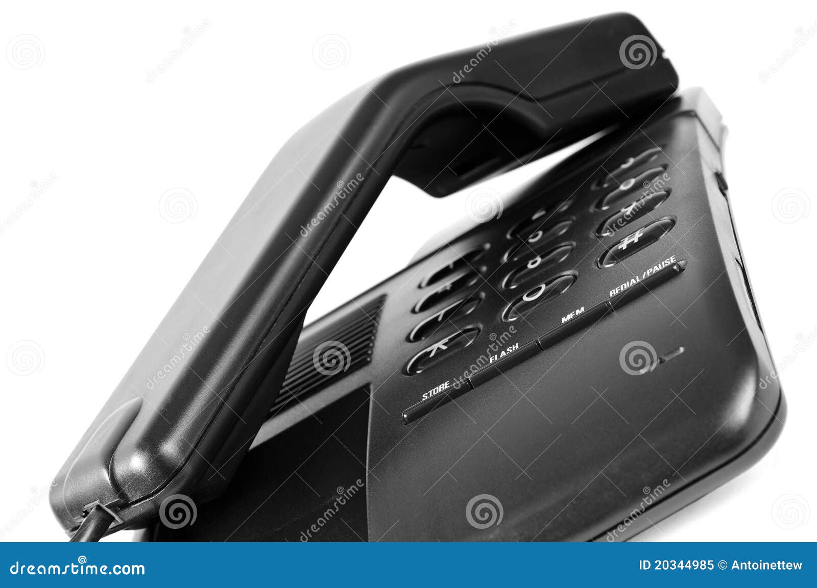 Schwarzes Telefon stockbild. Bild von kommunikation, listen - 20344985