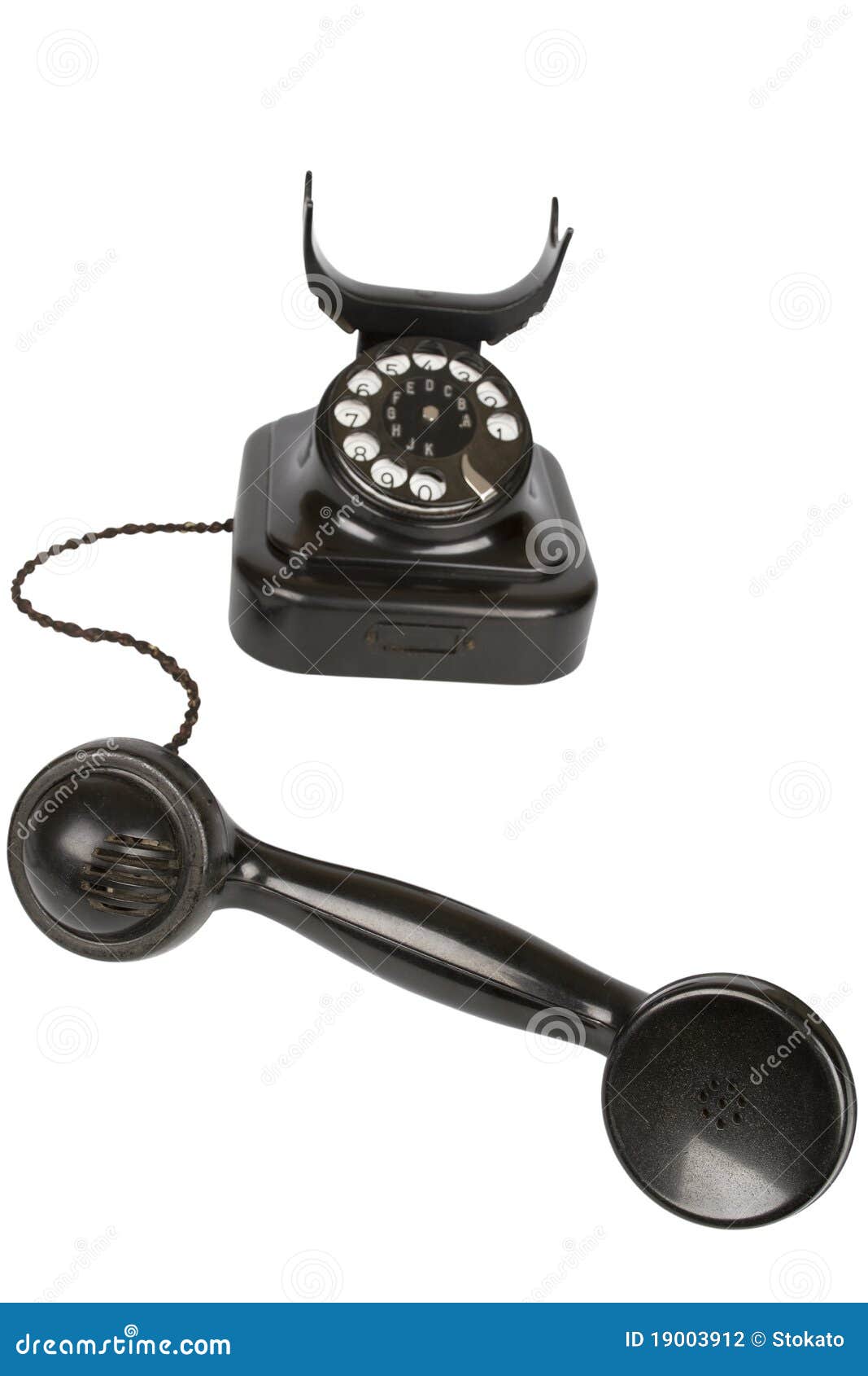 Schwarzes Telefon Der Weinlese Stockfoto - Bild von antike, horizontal ...