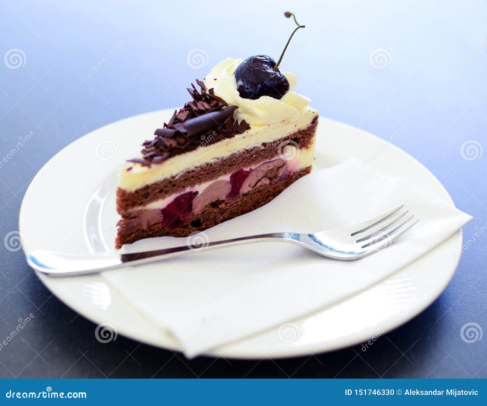 Schwarzwald cake closeup stock photo. Image of close - 151746330