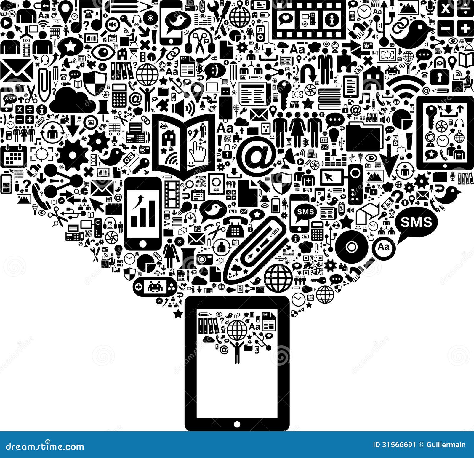 Schwarzweiss-Ikonen Und Symbole Vektor Abbildung - Illustration von ...