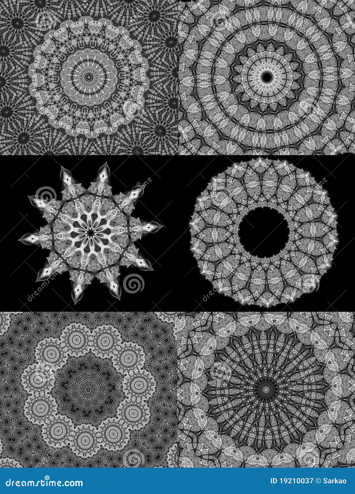 Schwarzweiss-Mandalen stock abbildung. Illustration von kreis - 19210037