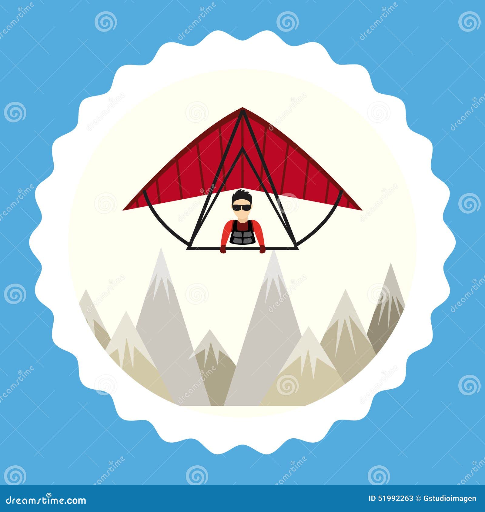 Schwebender Gleitschirm stock abbildung. Illustration von extrem - 51992263