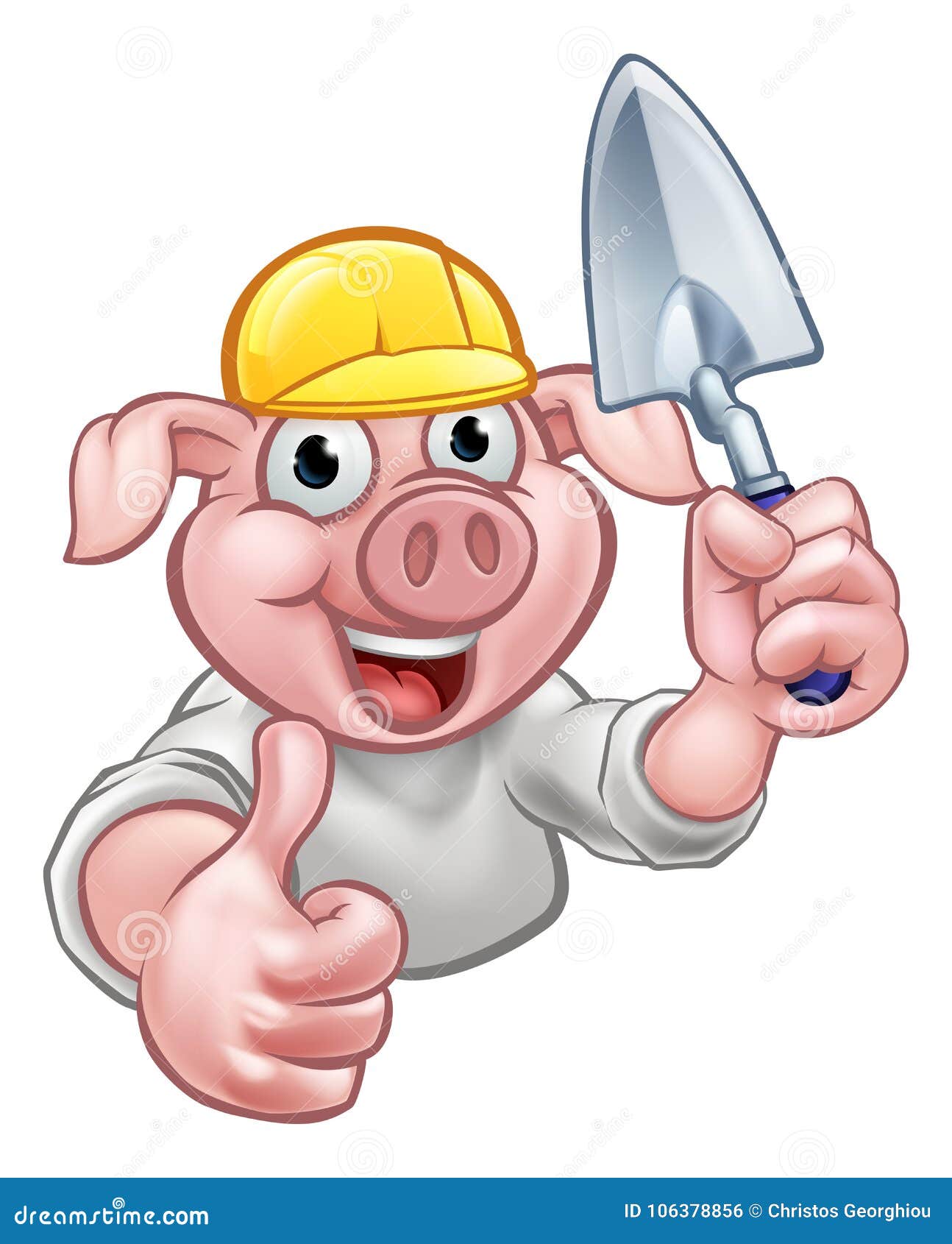 Schwein-Erbauer Cartoon Character Vektor Abbildung - Illustration von ...