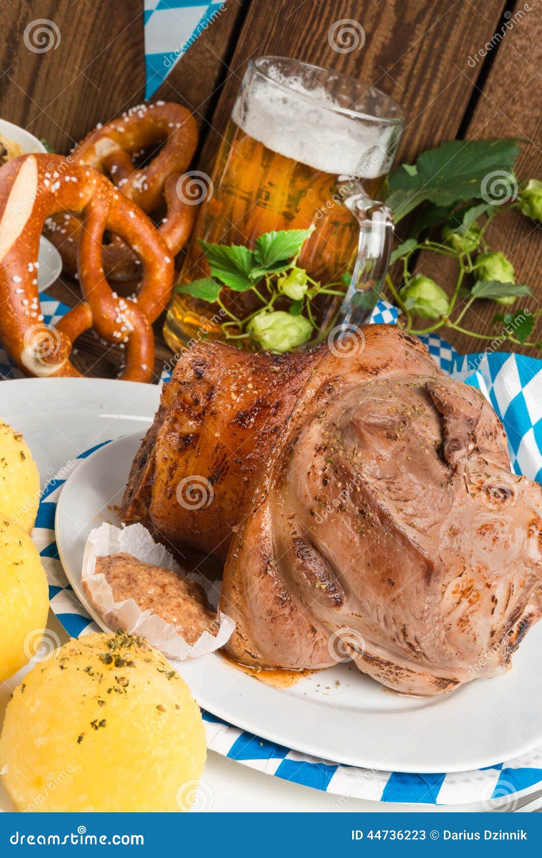 Schweinshaxe - Pork Knuckle on Bavarian Stock Image - Image of cuisine ...