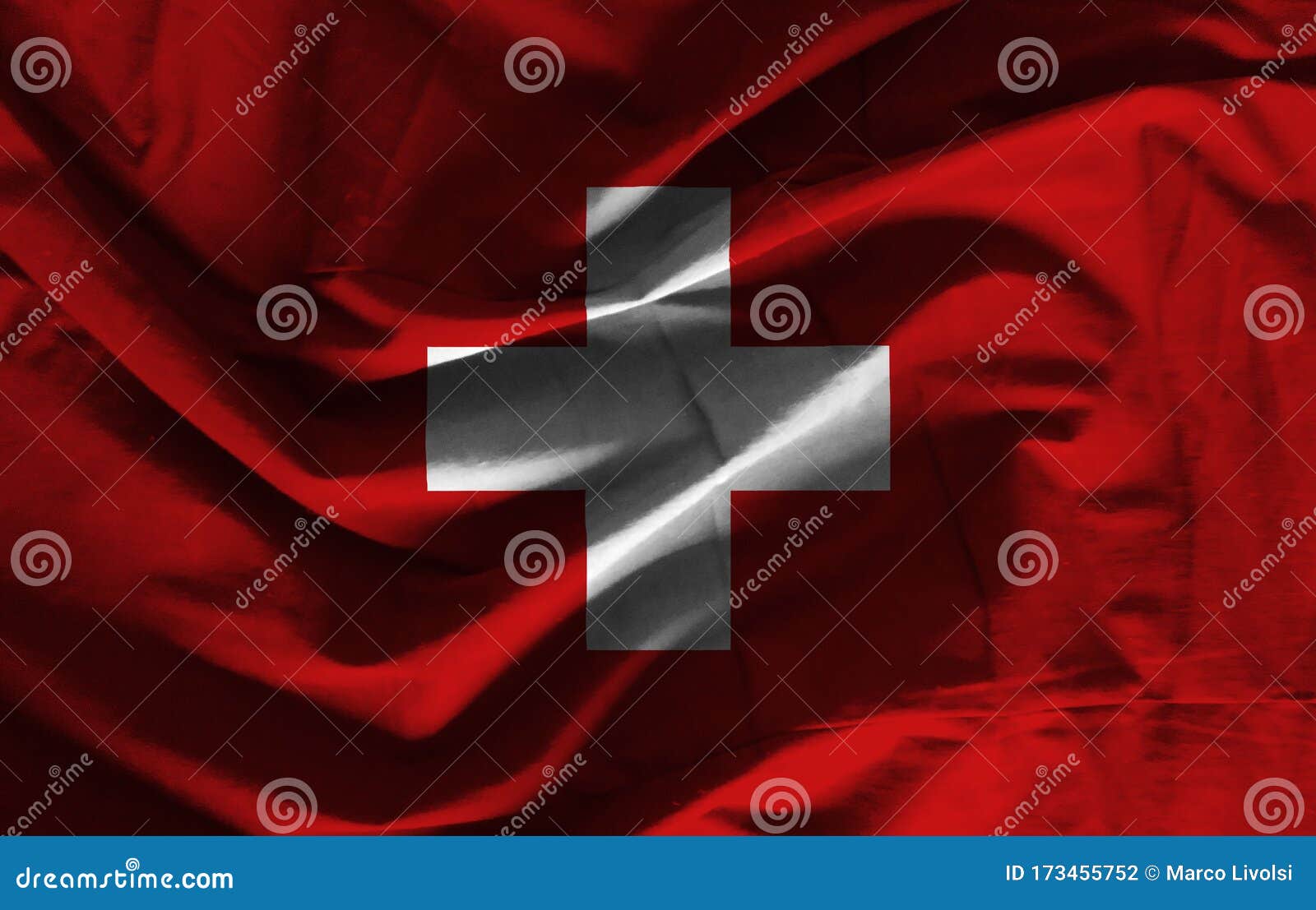 Schweizer Fahne Mit Art Auf Hintergrund Stock Abbildung - Illustration ...