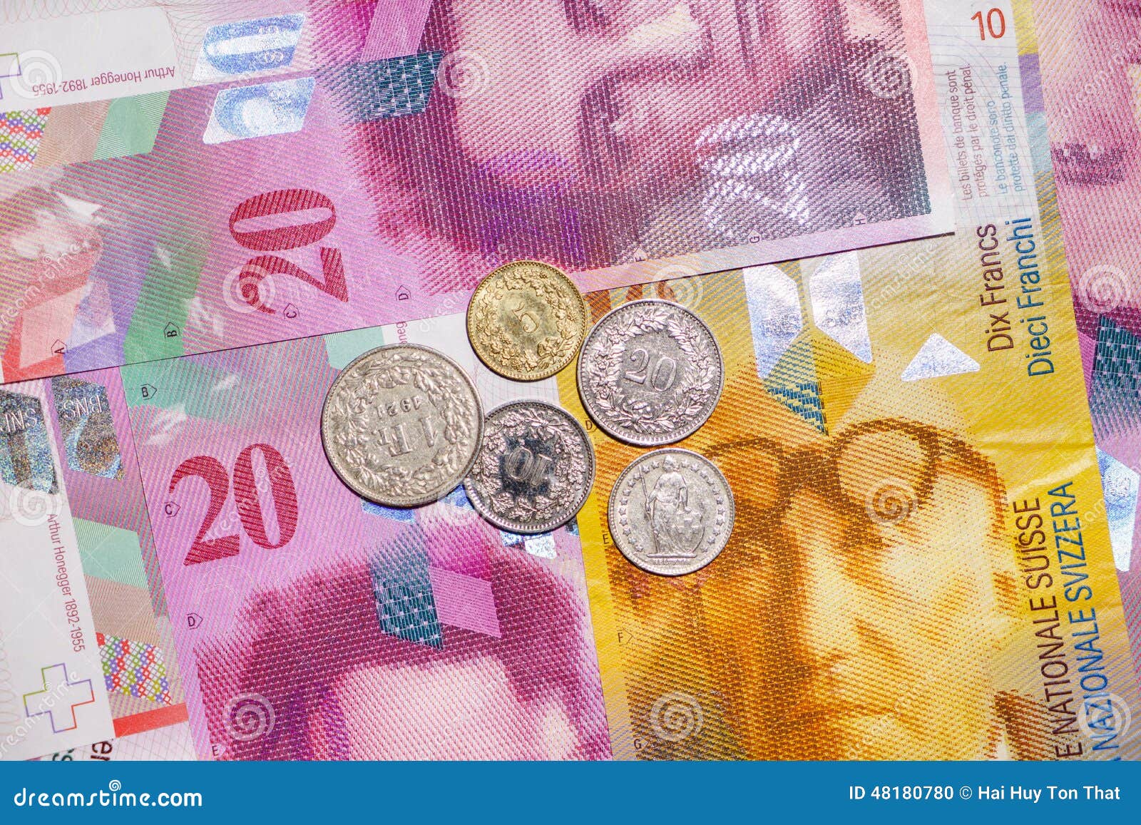 Schweizer Geld stockfoto. Bild von dividenden, prägung - 48180780