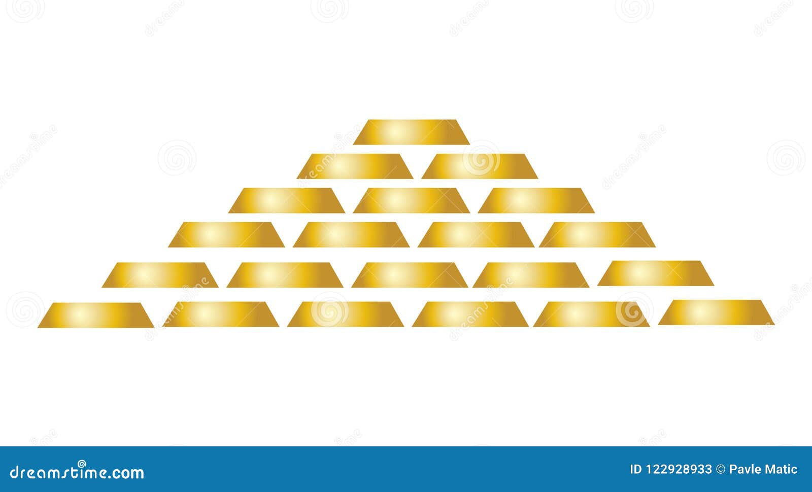 Schwere Goldene Stangen Gestapelt in Einer Pyramide Vektor Abbildung ...