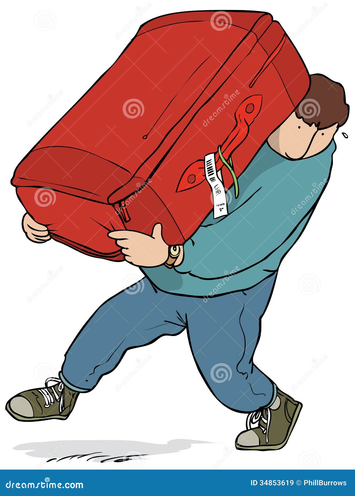 Schwerer Kasten vektor abbildung. Illustration von überladen - 34853619