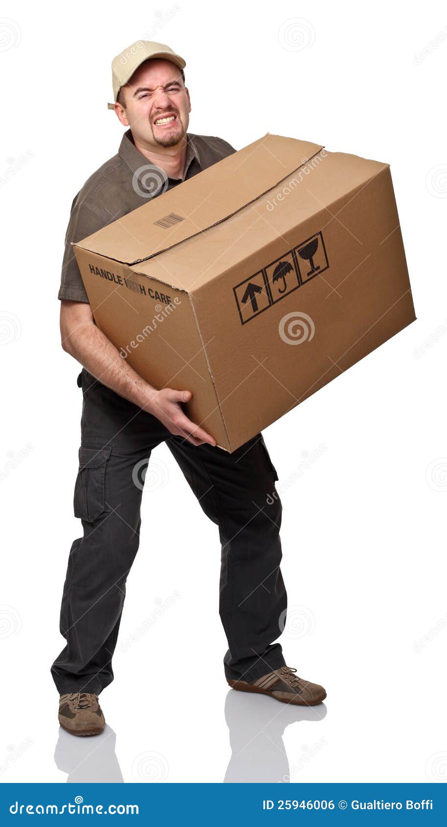 Schweres Paket stockfoto. Bild von überzeugt, kaukasisch - 25946006