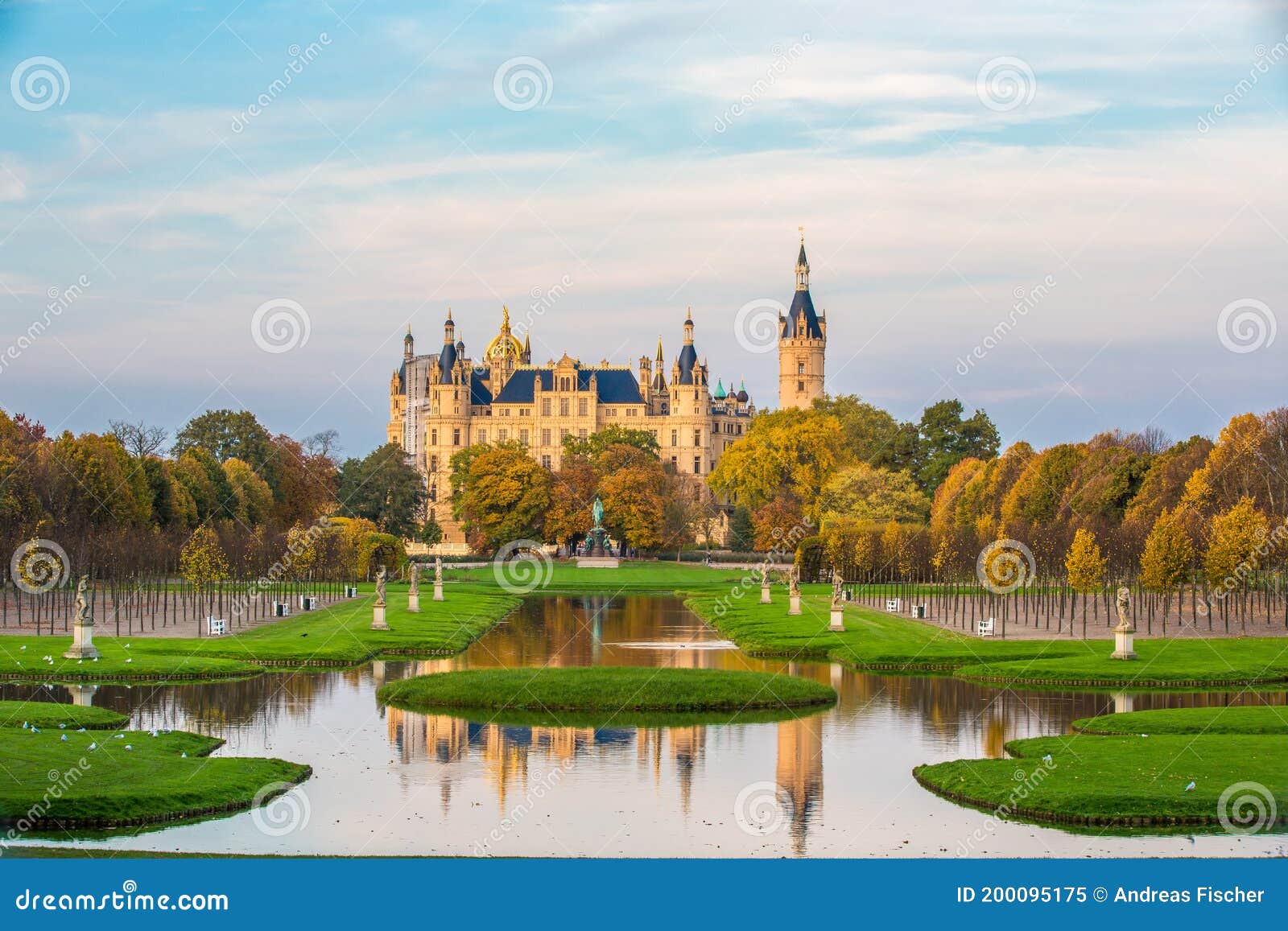 Schwerin Castle Seen from the Park with Colored Foliage Stock Image ...