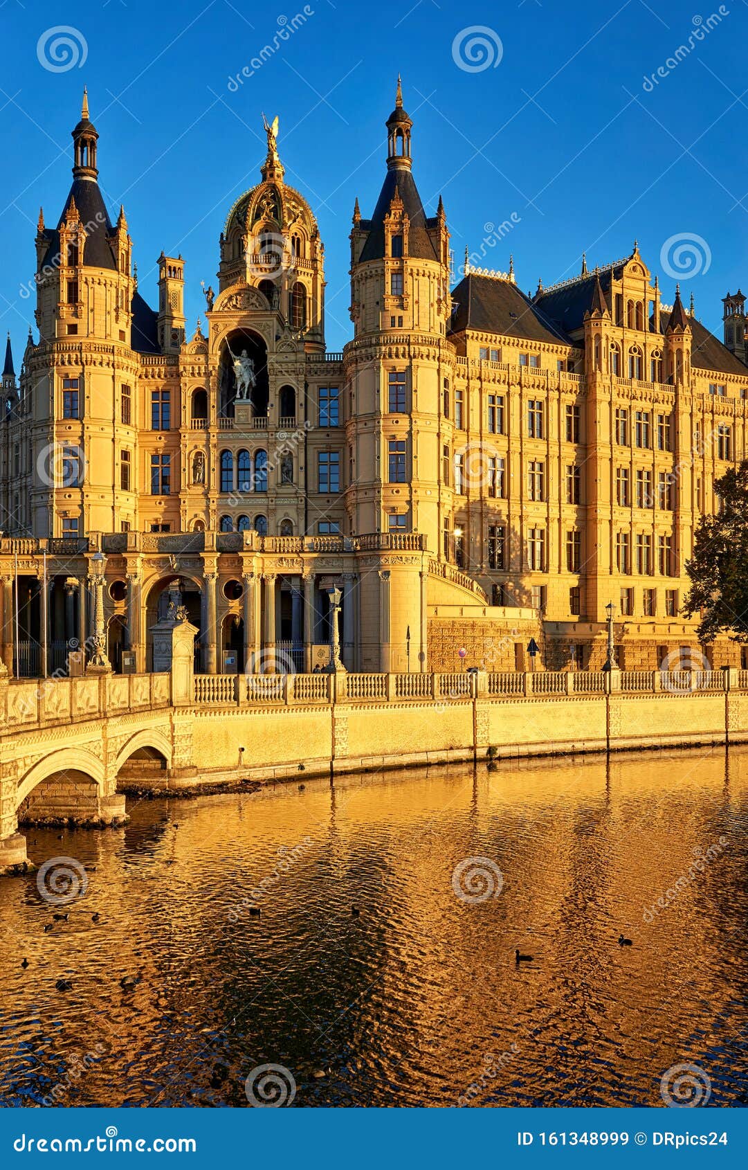 Schwerin Castle Under Clear Blue Sky in Autumn. Germany Stock Image ...