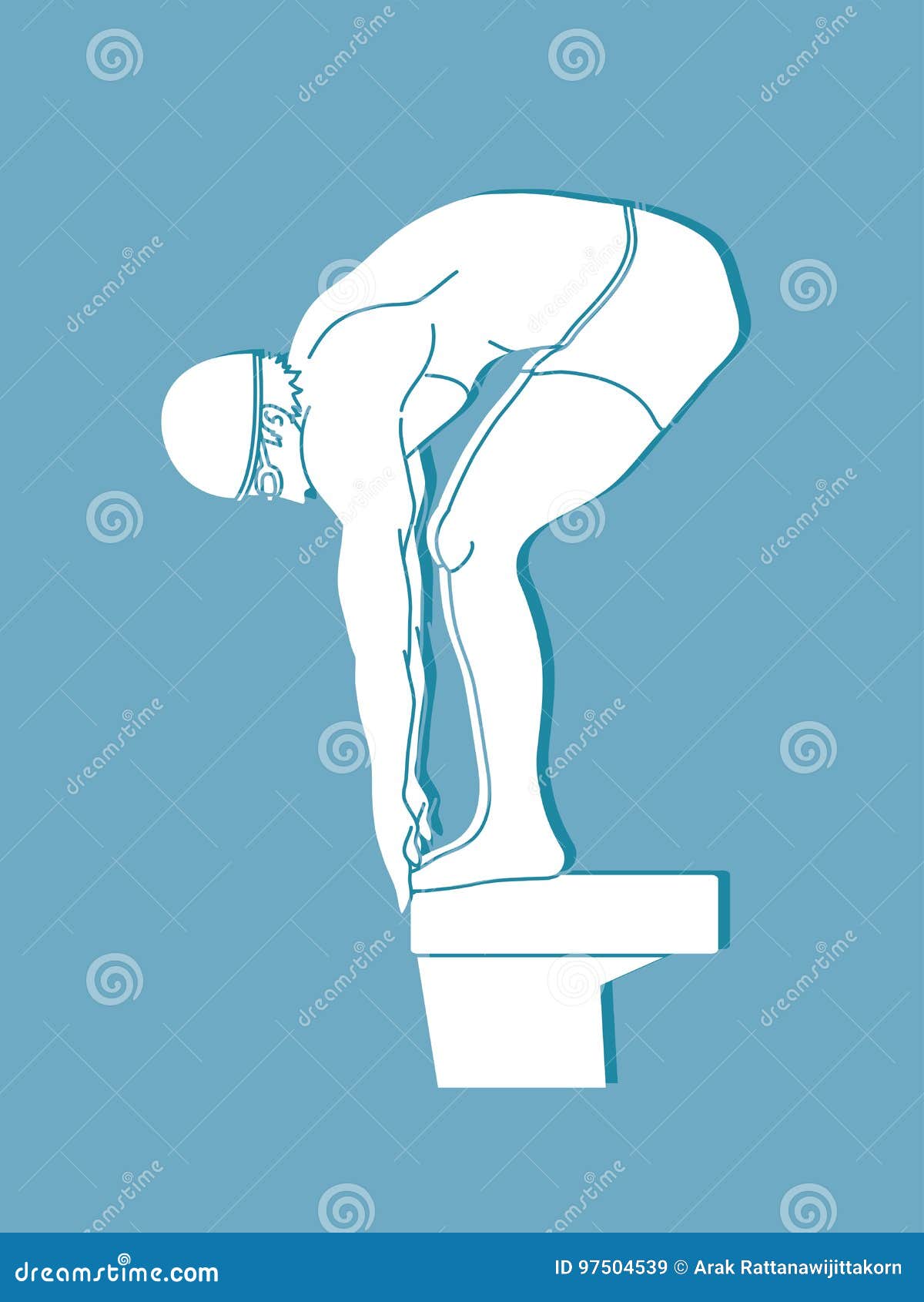 Schwimmer Bereiten Sich Zum Springen Vor Vektor Abbildung ...