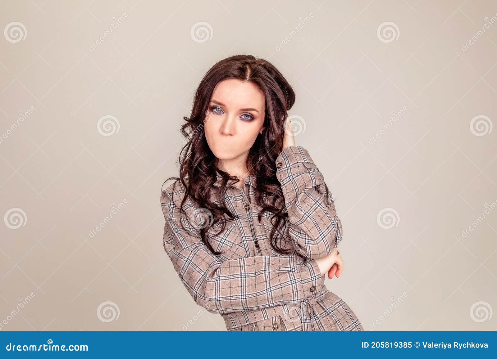 Schönes Mädchen Ohne Mund Das Mädchen Ist Still Frau Hat Ihren Mund