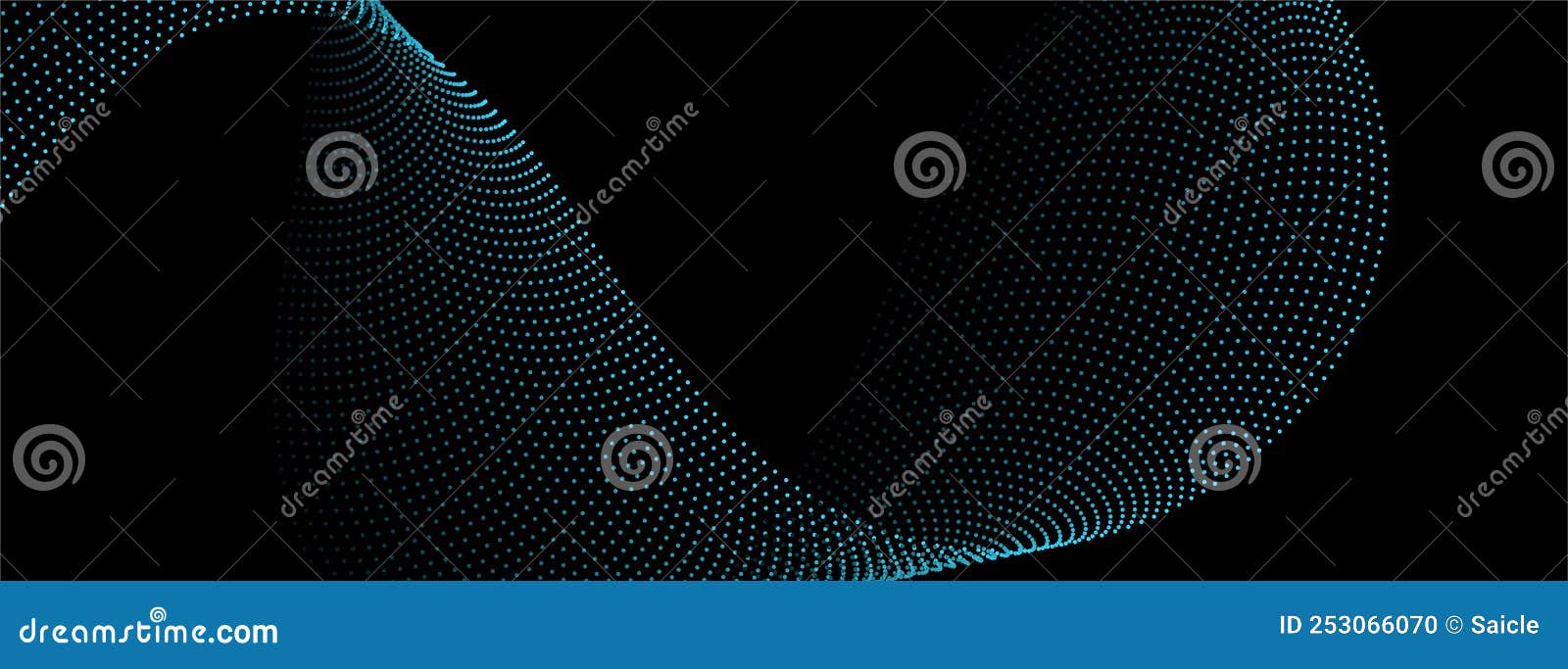 Sci-fi Abstract Background with Dotted Curved Wavy Lines Stock Vector ...