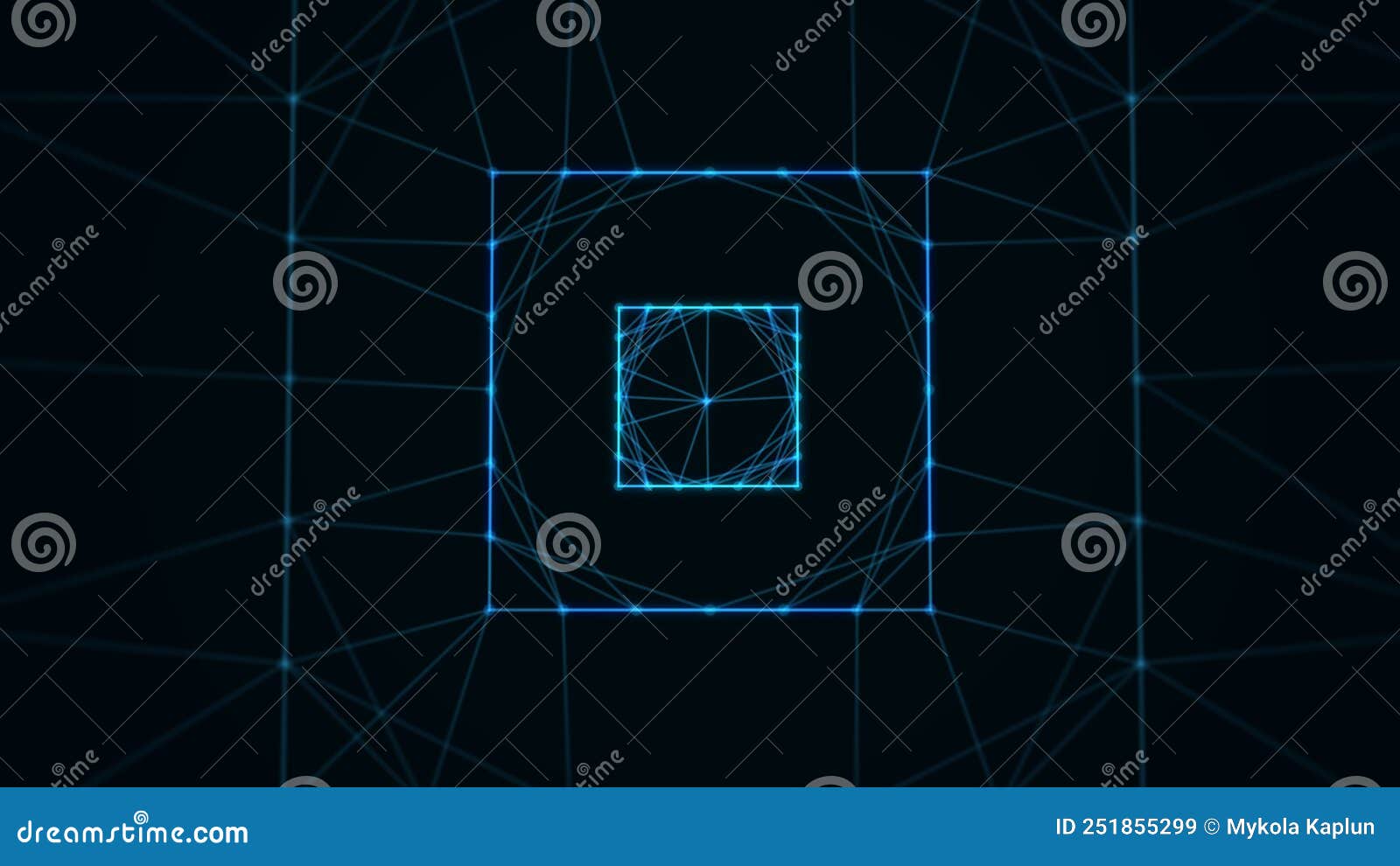 Sci-fi Abstract Grid with Particles and Lines. Concept Network ...