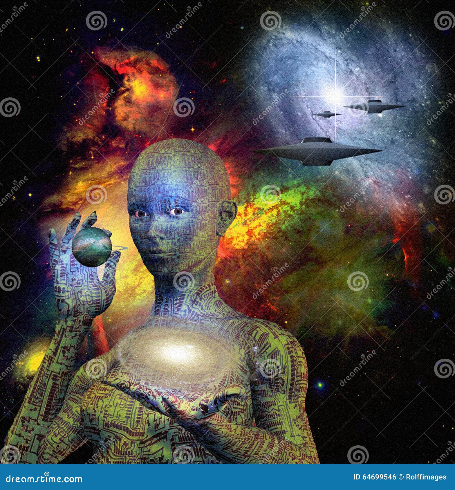 Sci Fi Android stock illustration. Illustration of cybernetic - 64699546